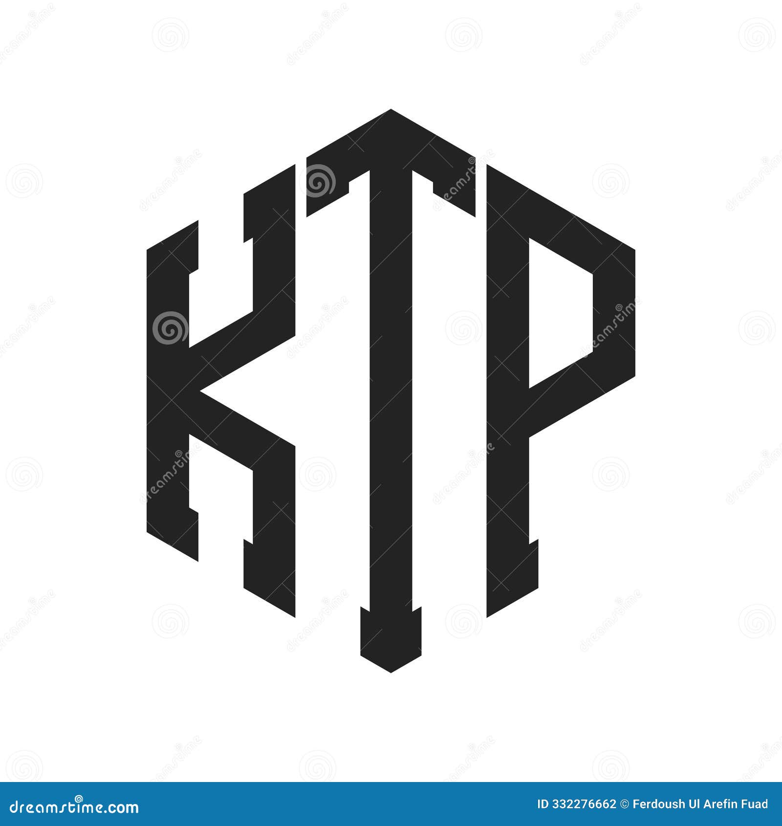 KTP Logo Design. Initial Letter KTP Monogram Logo Using Hexagon Shape ...