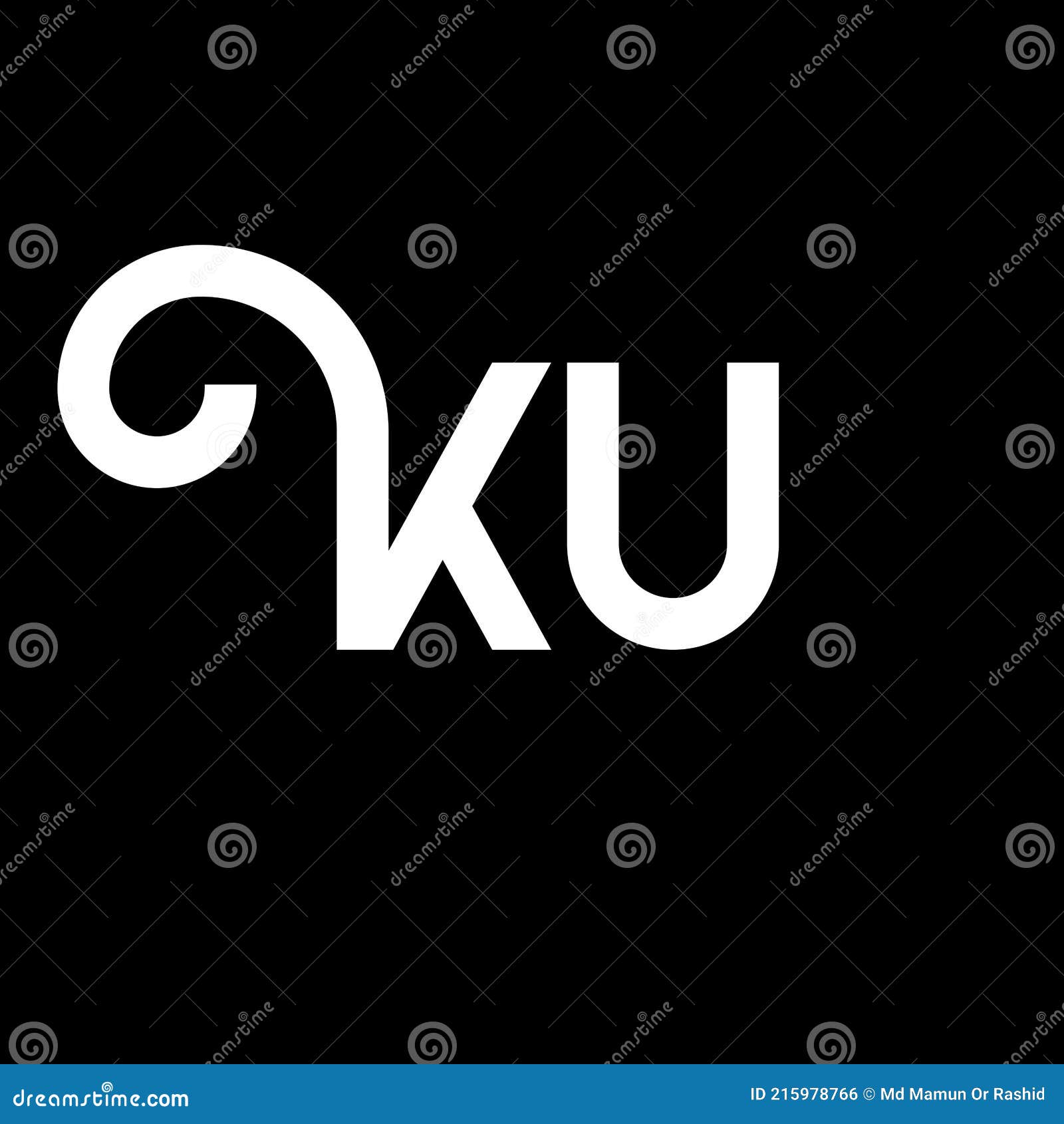 KU Letter Logo Design on Black Background. KU Creative Initials Letter ...