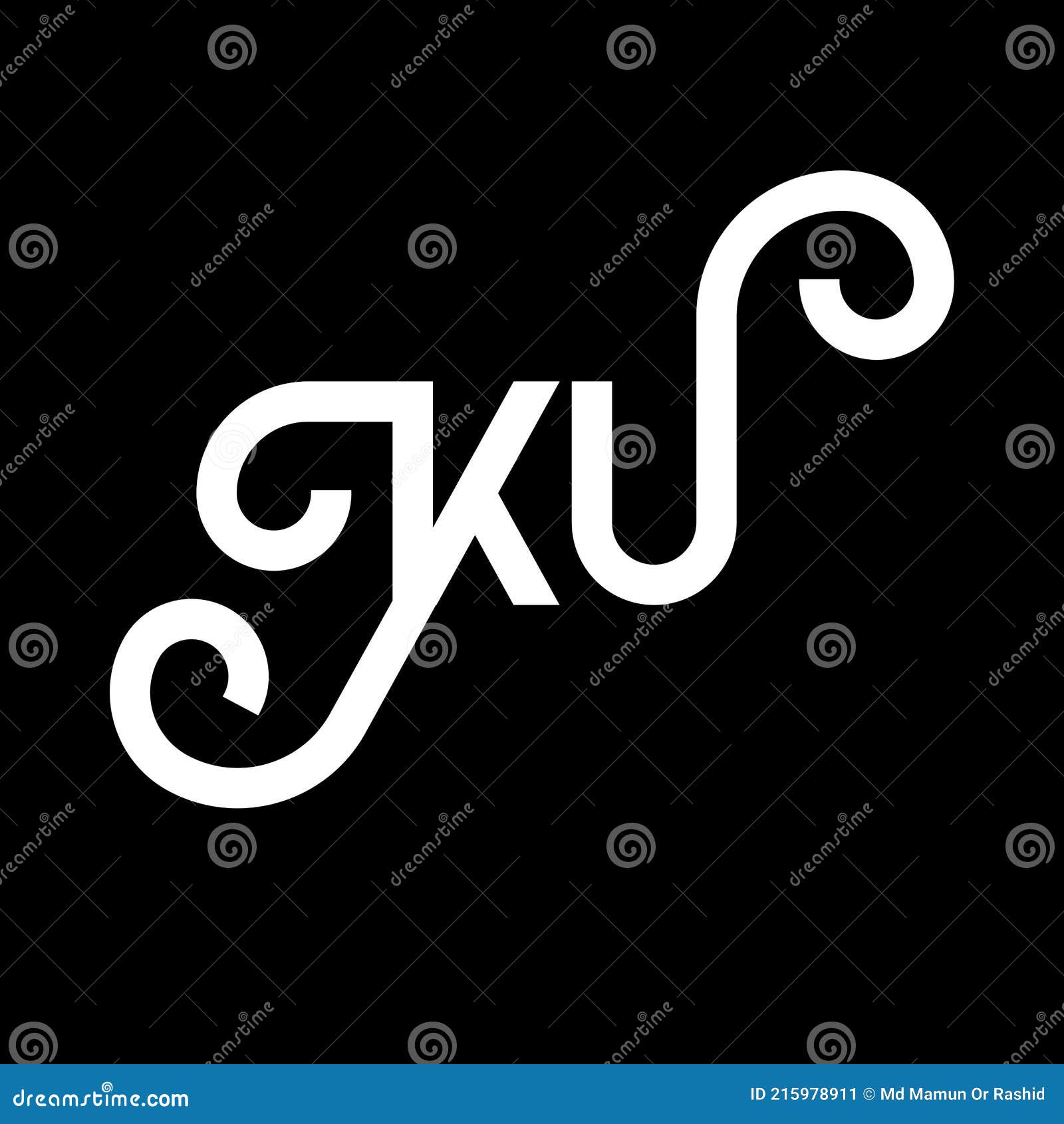KU Letter Logo Design on Black Background. KU Creative Initials Letter ...