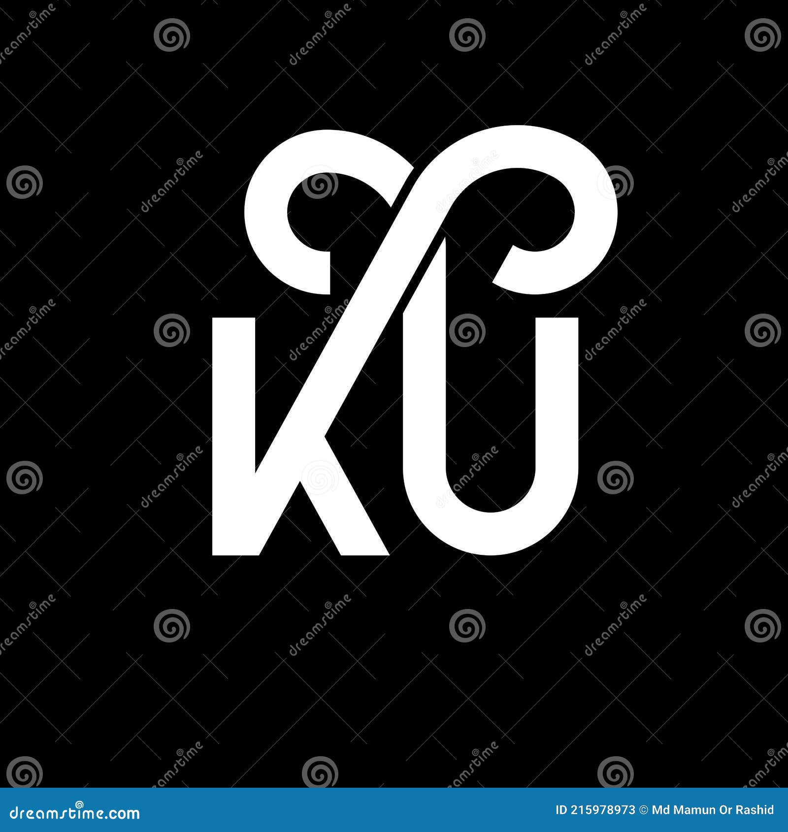 KU Letter Logo Design on Black Background. KU Creative Initials Letter ...