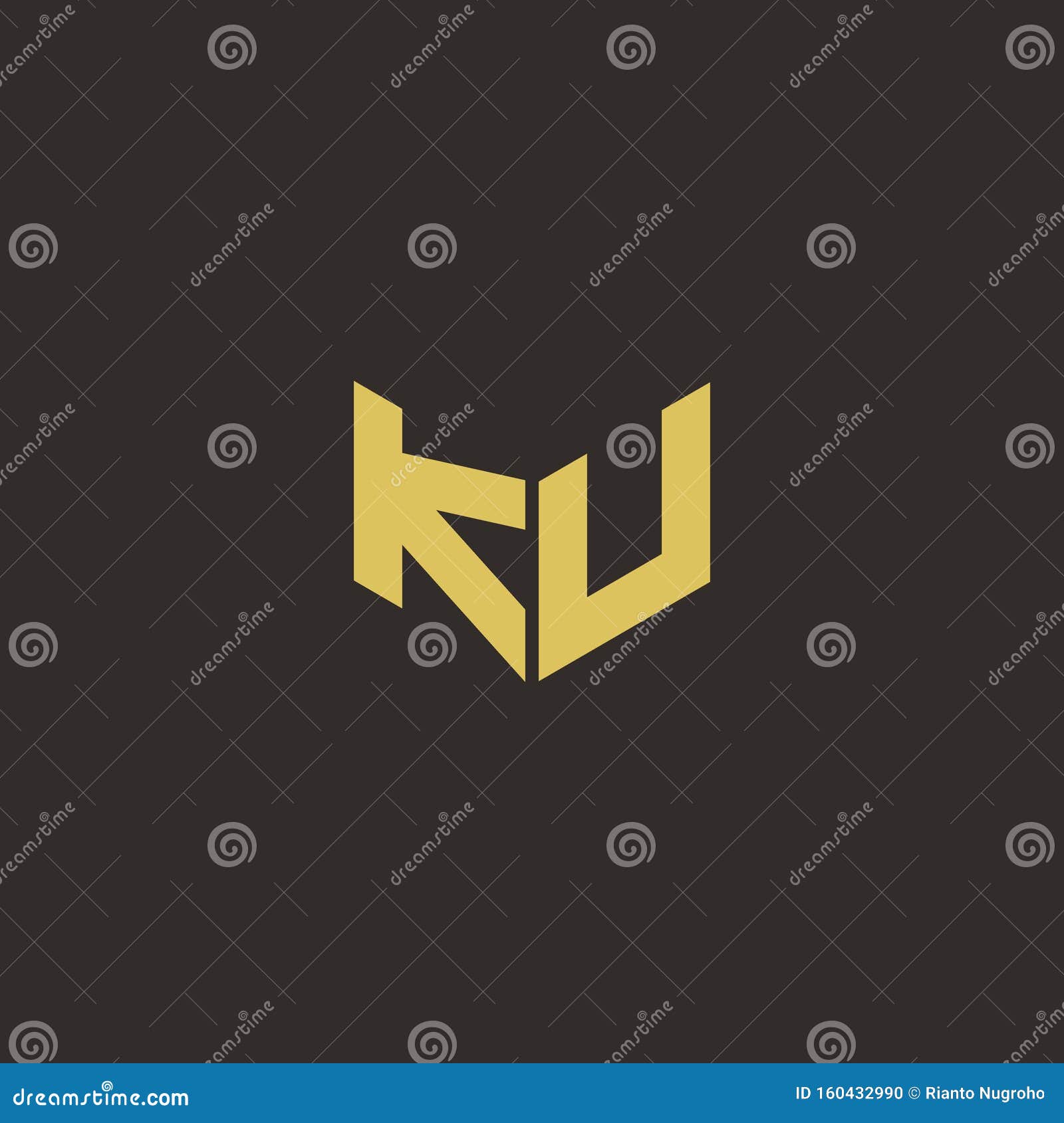 KU Logo Letter Initial Logo Designs Template with Gold and Black ...