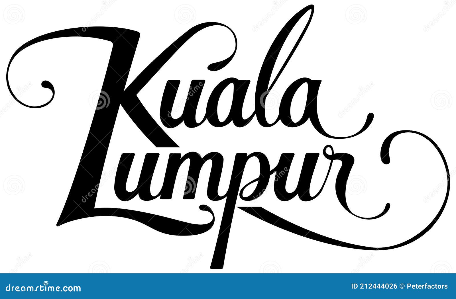 Kuala Lumpur - Custom Calligraphy Text Stock Vector - Illustration of ...