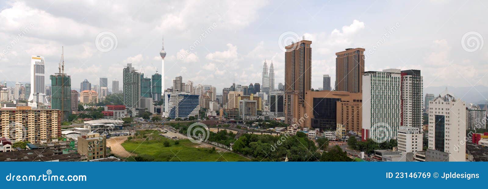Kuala Lumpur Daytime Cityscape Panorama Stock Image - Image of view ...