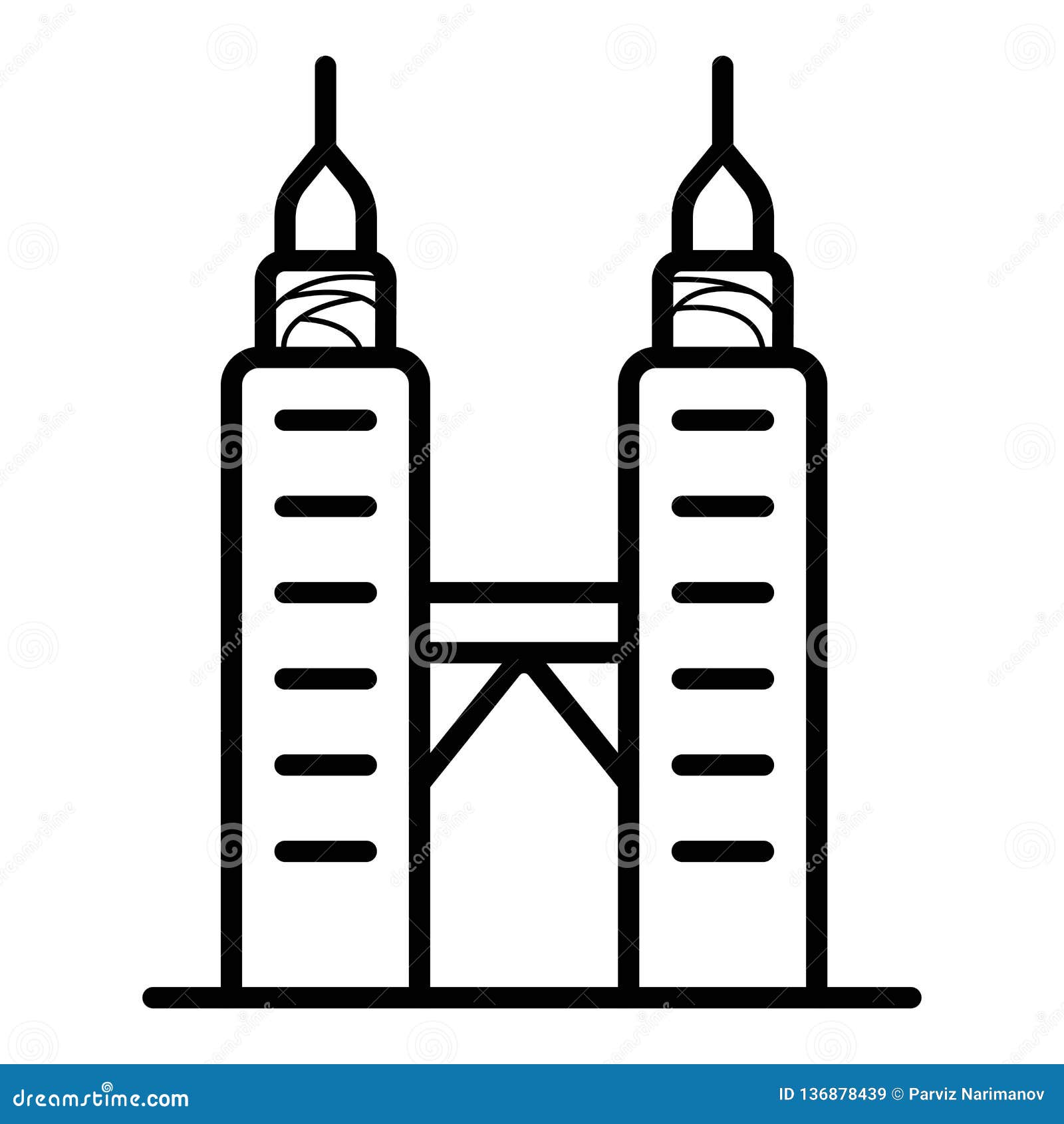 Kuala Lumpur icon stock vector. Illustration of architecture - 136878439