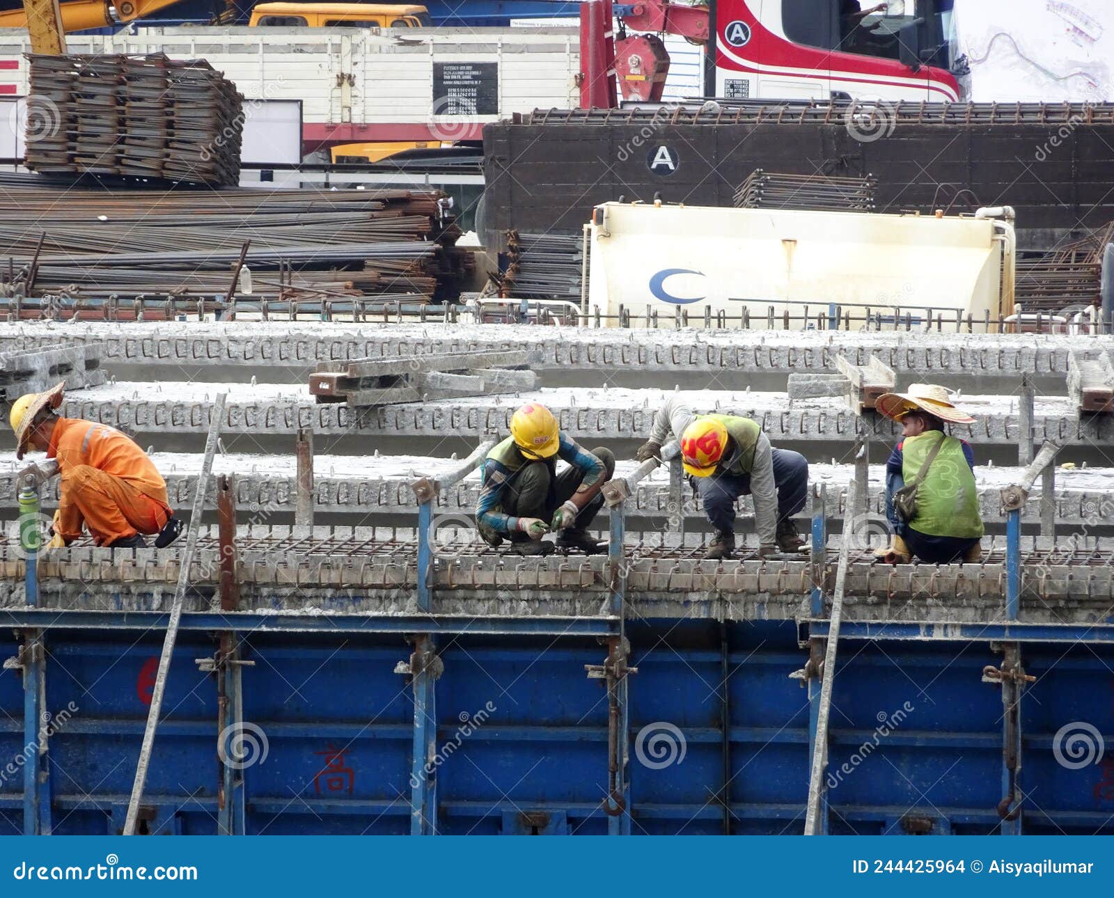 Construction Site on Progress at Site. the Construction of the Building ...