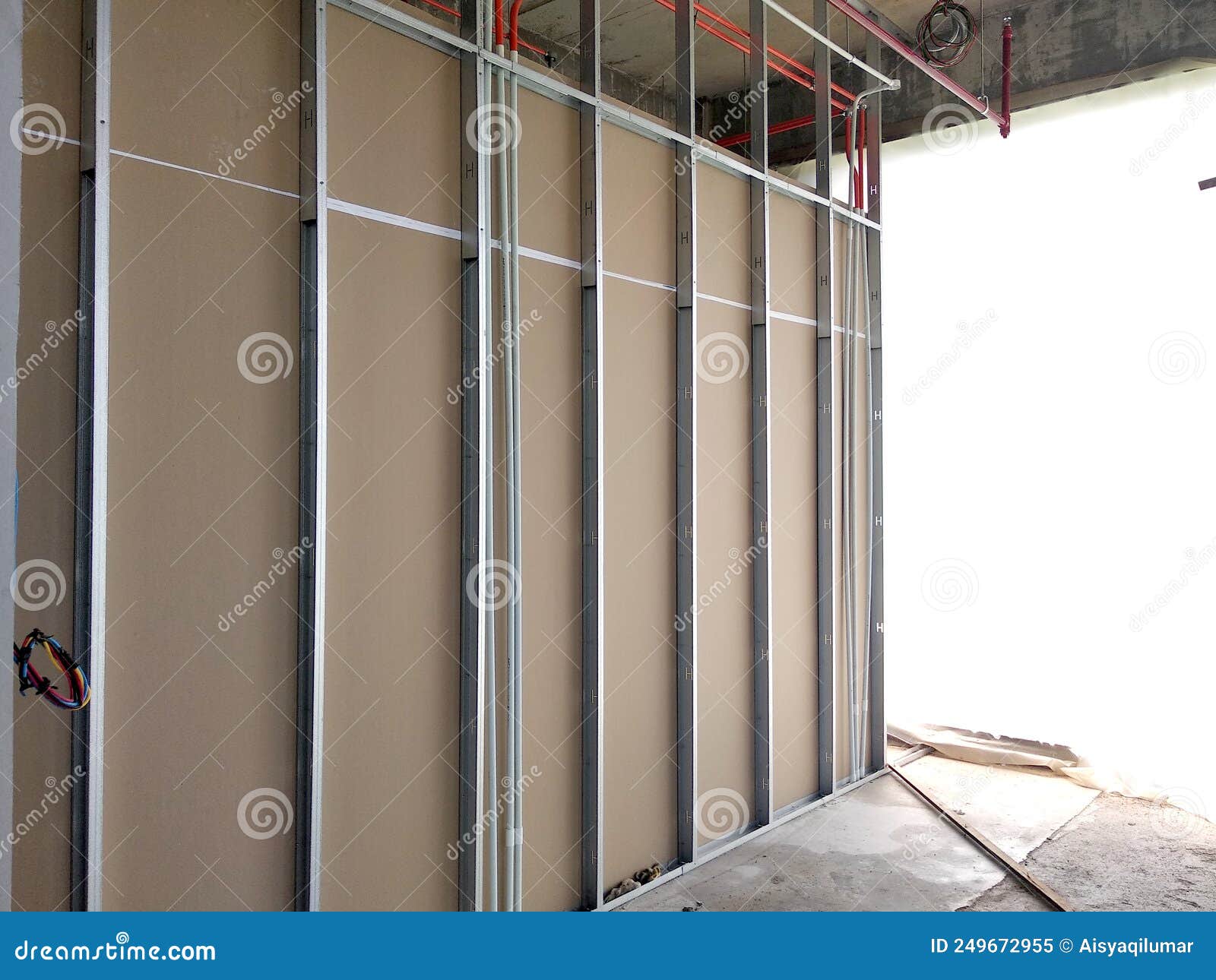 Drywall Installation Work in Progress by Construction Workers at the ...