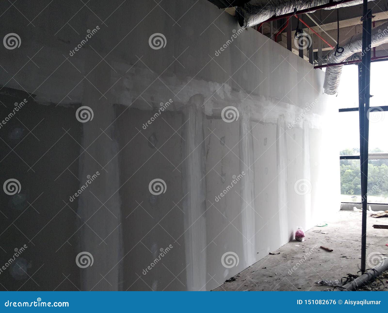 Drywall Installation Work in Progress by Construction Workers at the ...