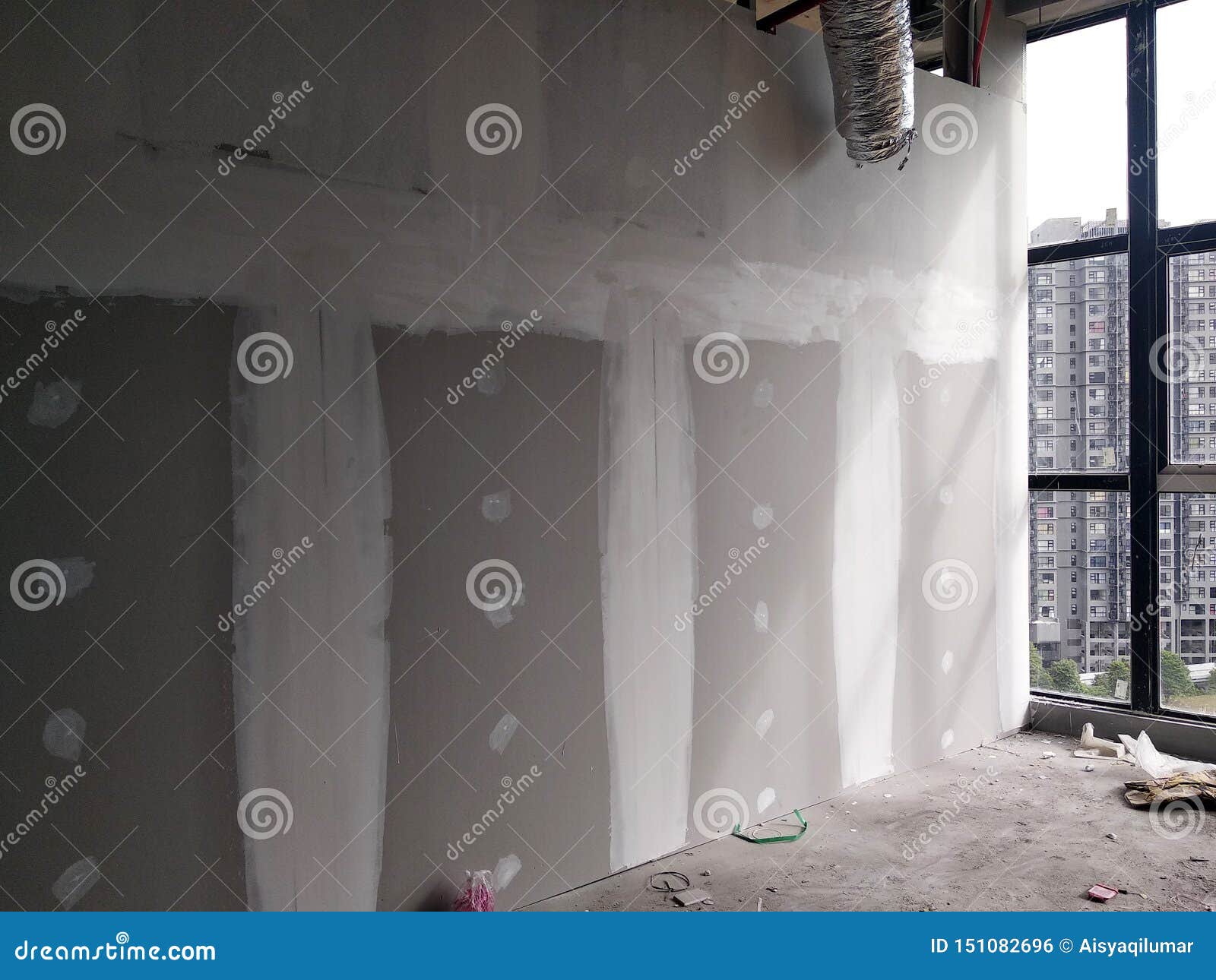 Drywall Installation Work in Progress by Construction Workers at the ...