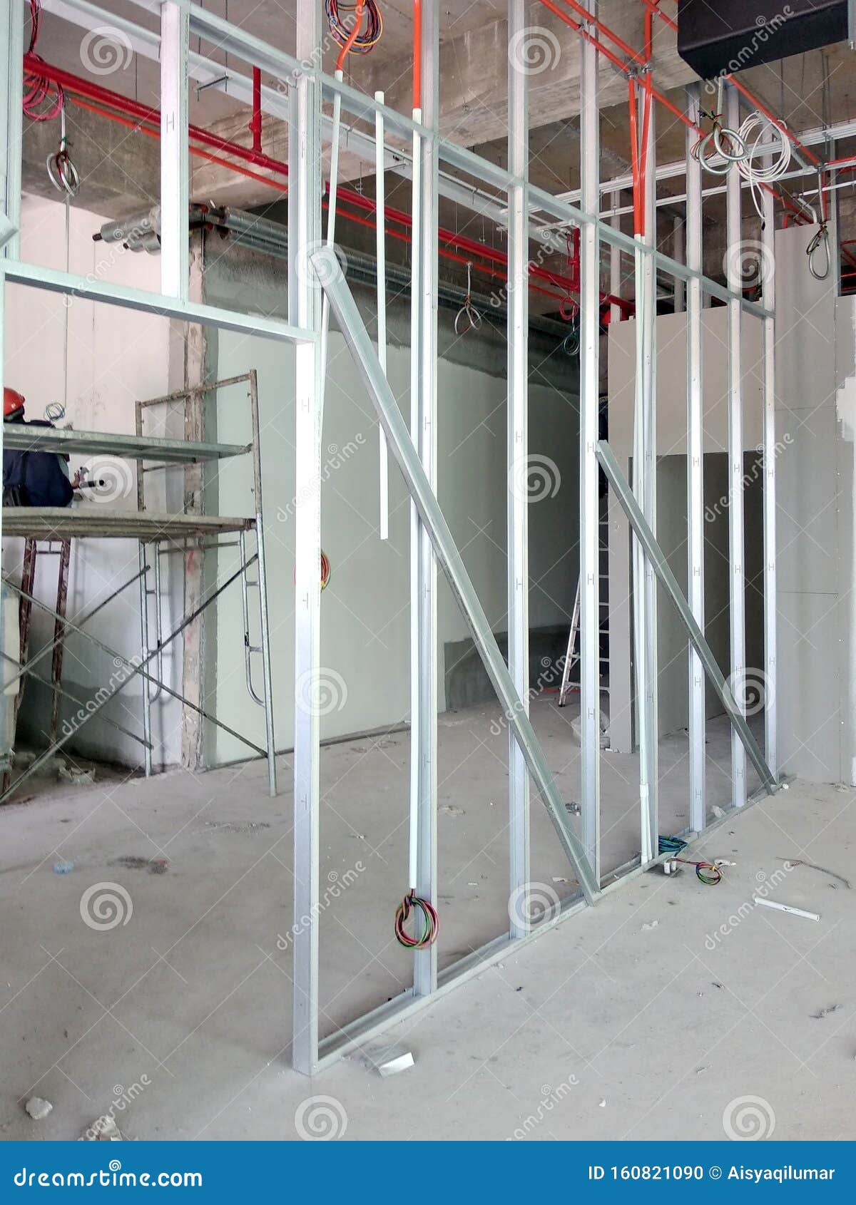 Drywall Installation Work in Progress by Construction Workers at the ...