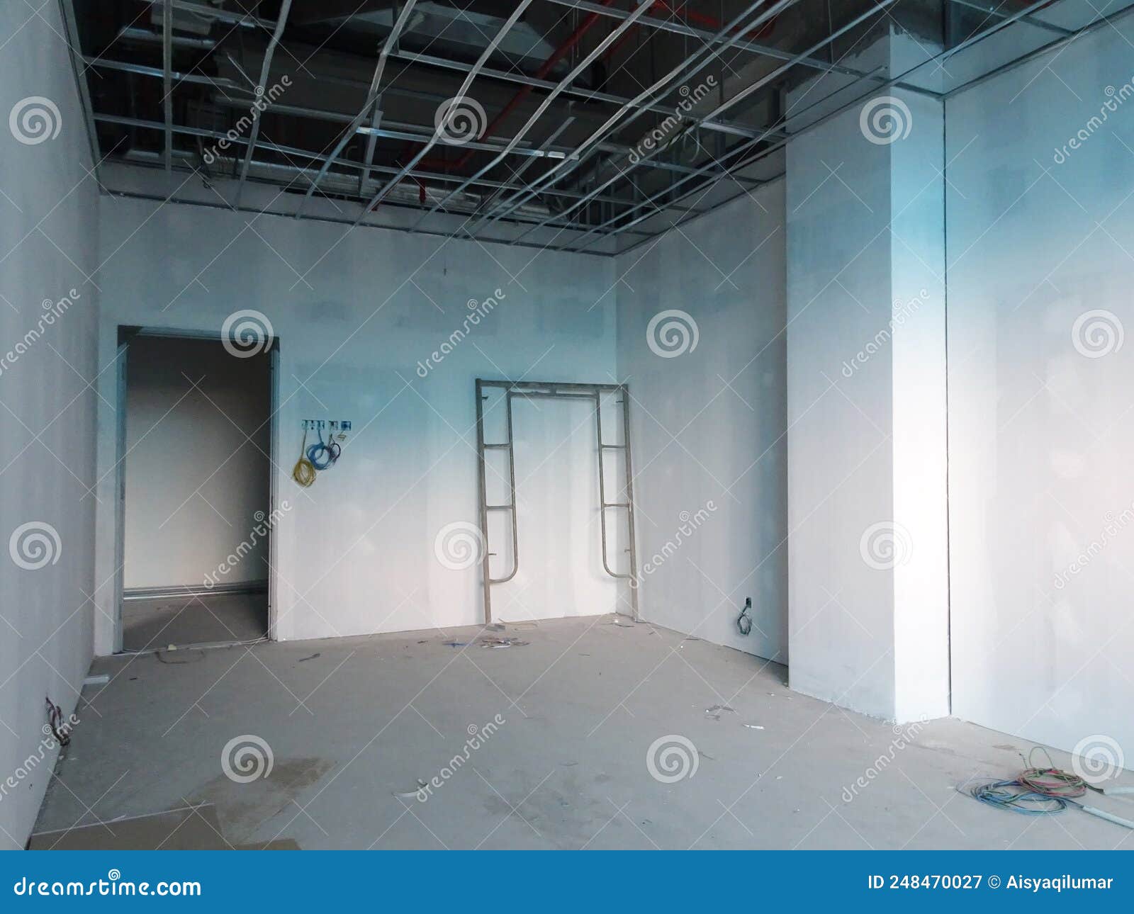 Drywall Installation Work in Progress by Construction Workers at the ...