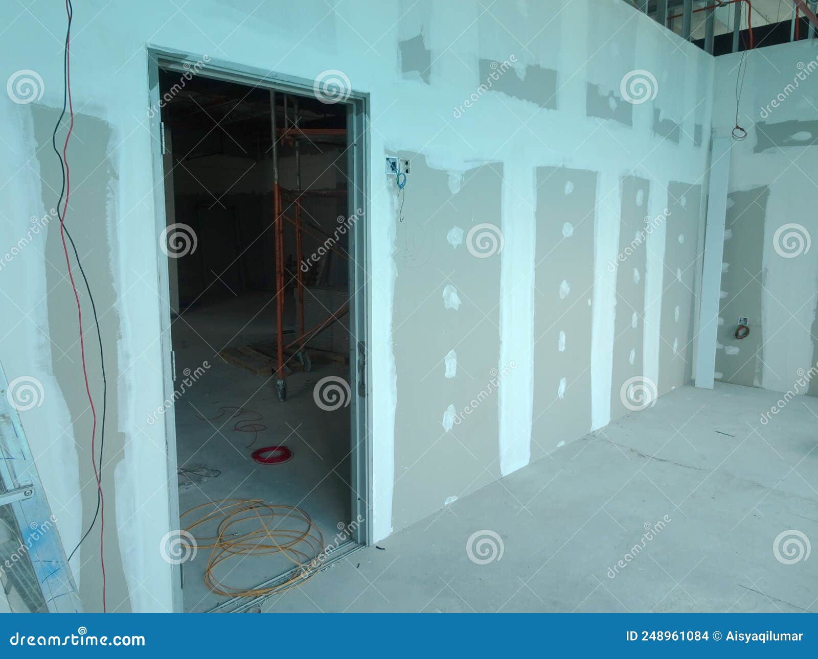 Drywall Installation Work in Progress by Construction Workers at the ...