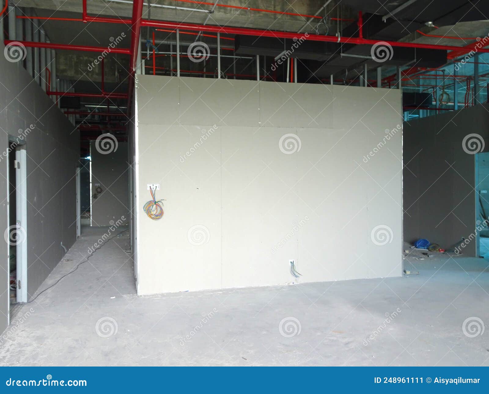 Drywall Installation Work in Progress by Construction Workers at the ...