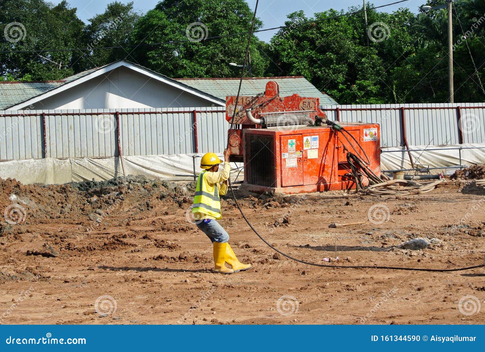 Construction Workers at the Construction Site Doing the daily Routine ...