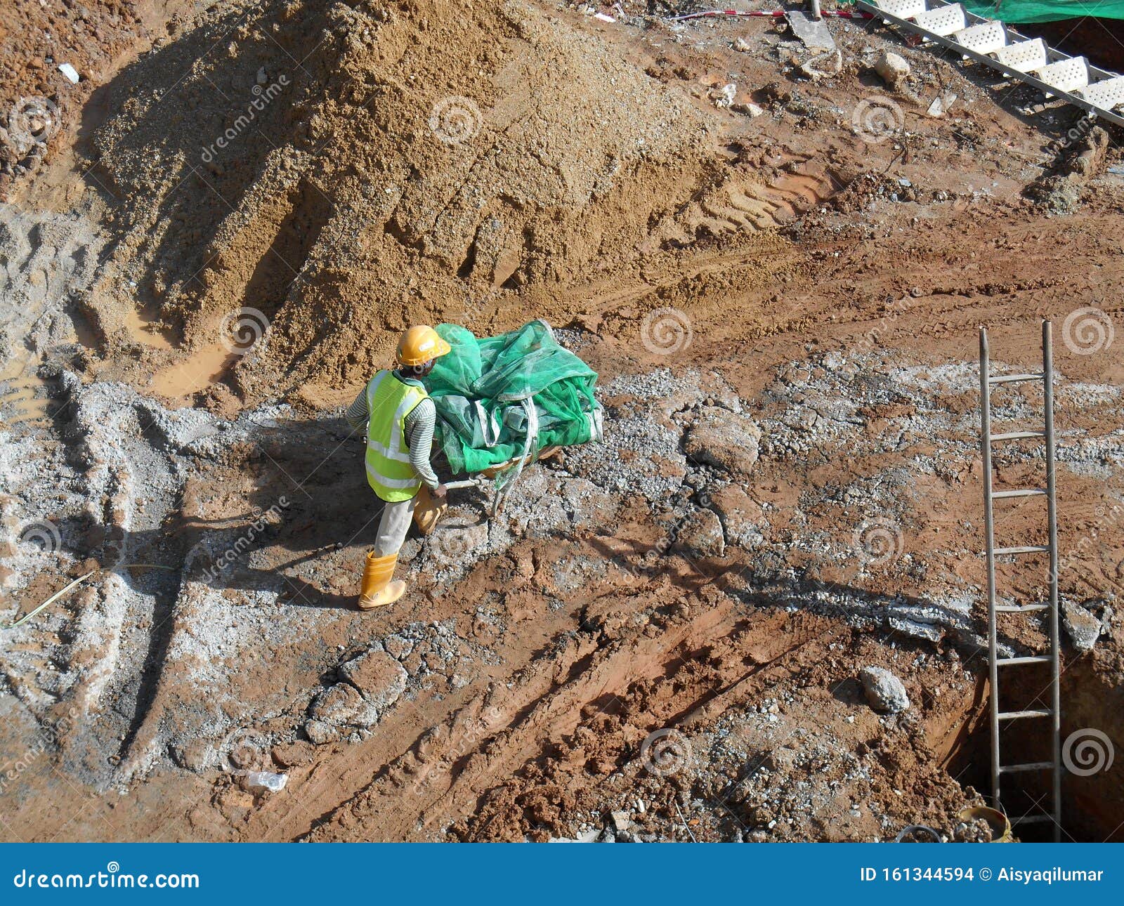 Construction Workers at the Construction Site Doing the daily Routine ...