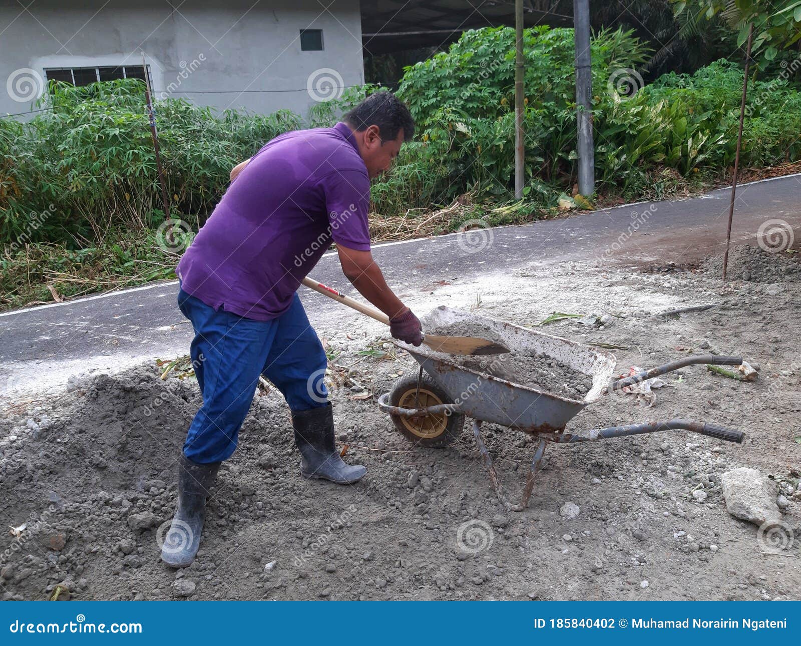 Kuala Lumpur, Malaysia - 01 June 2020 : Man during Earthmoving Process ...