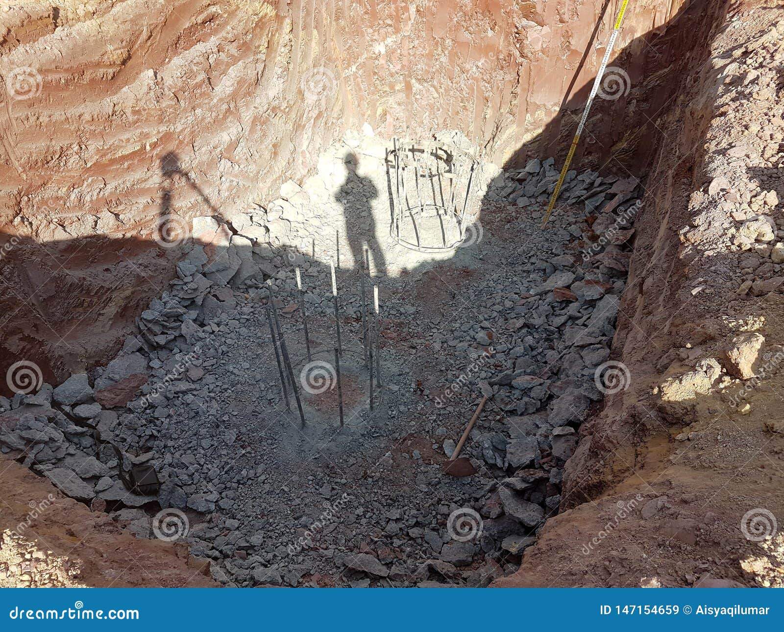 Sub-structure Foundation Works at the Construction Site. Editorial ...