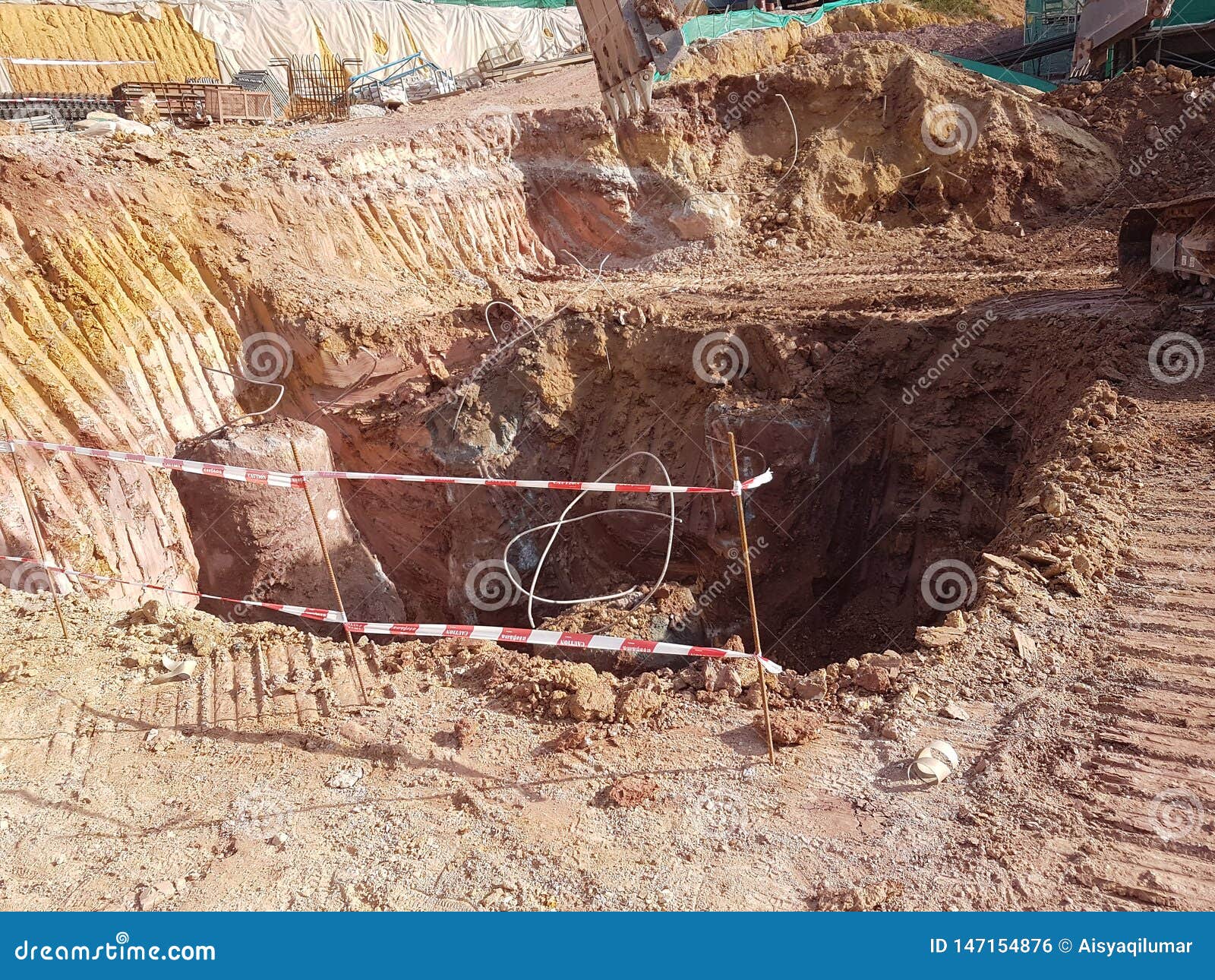 Sub-structure Foundation Works at the Construction Site. Editorial ...