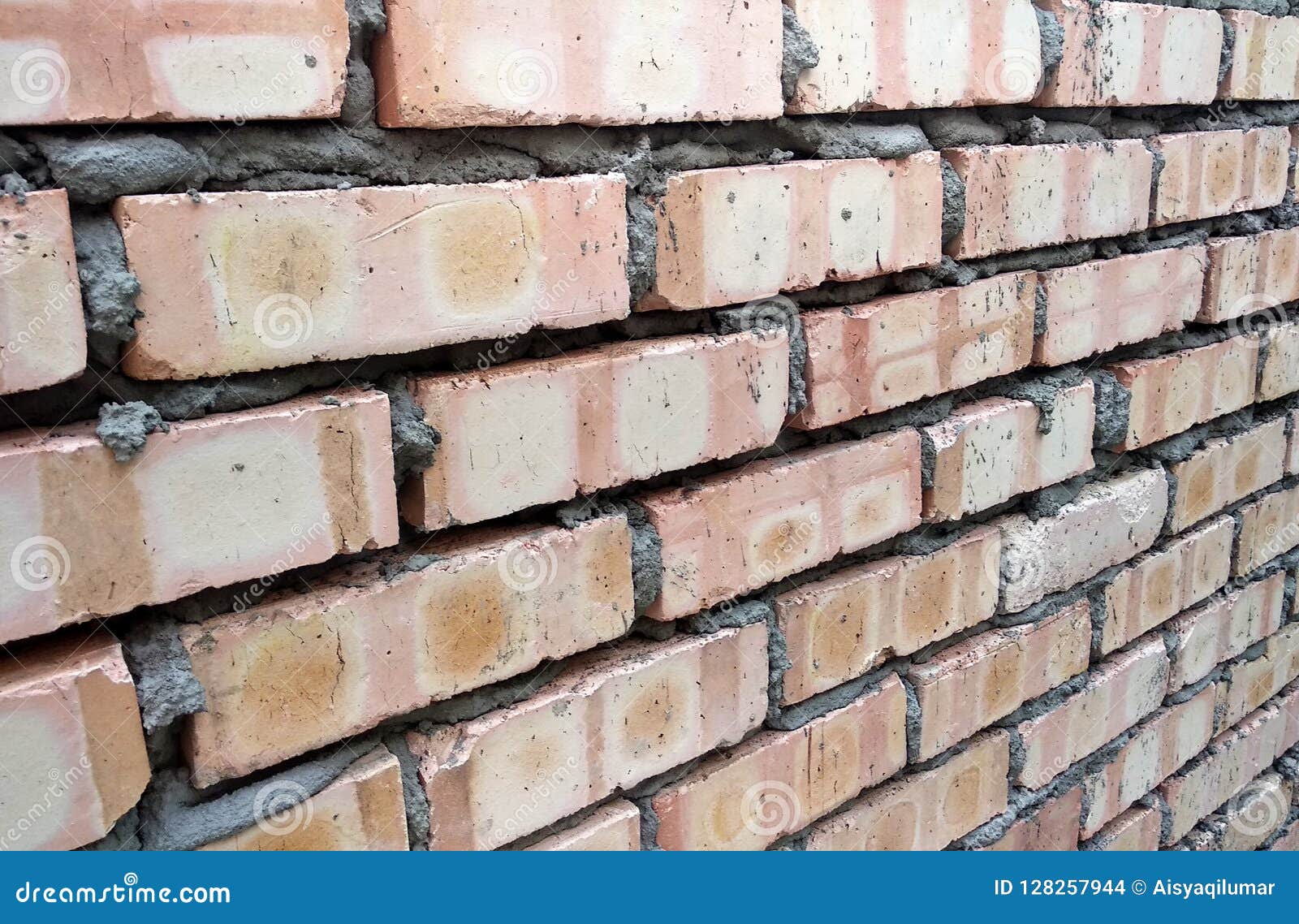 Brickwork By Construction Workers At The Construction Site. Stock Photo ...