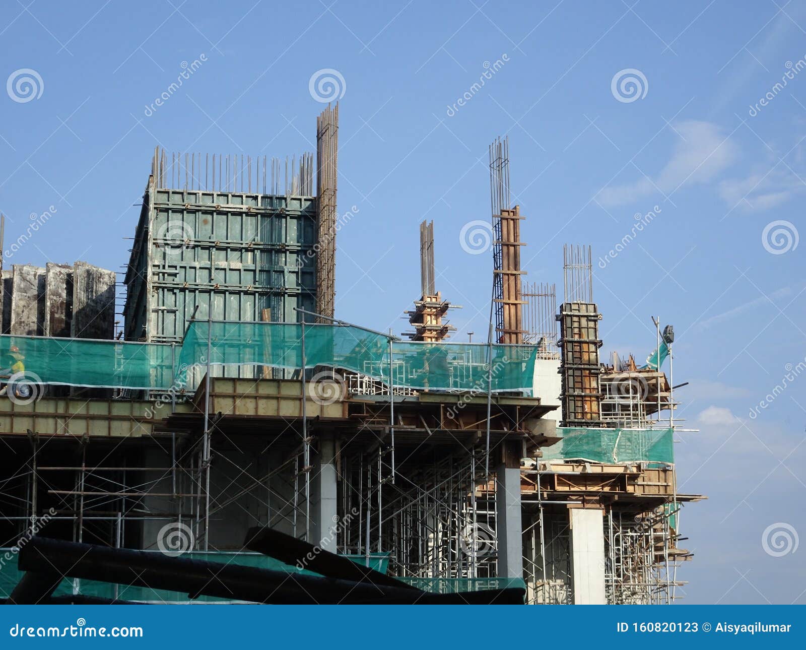 Construction Site during Daytime. Workers Busy with Their Work ...
