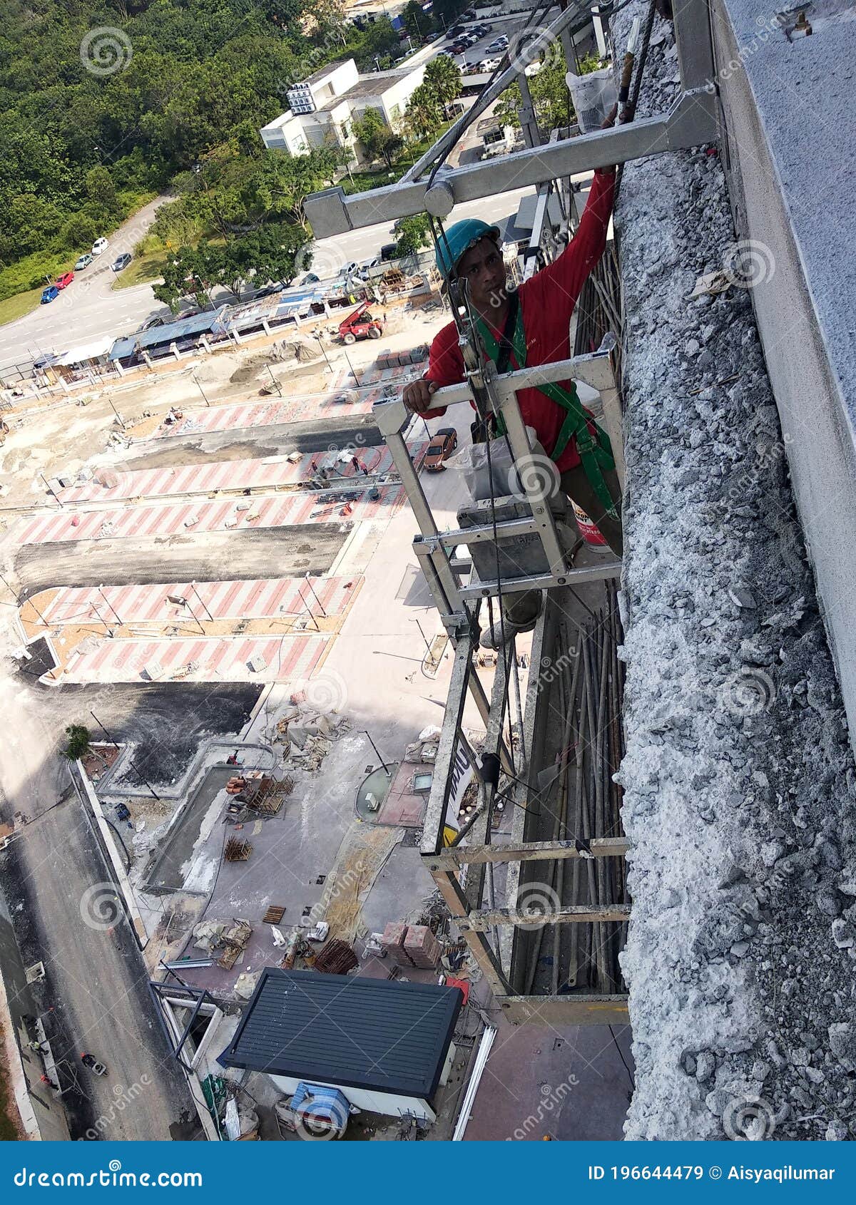 Workers are in the Process of Cleaning and Maintenance Exterior the ...