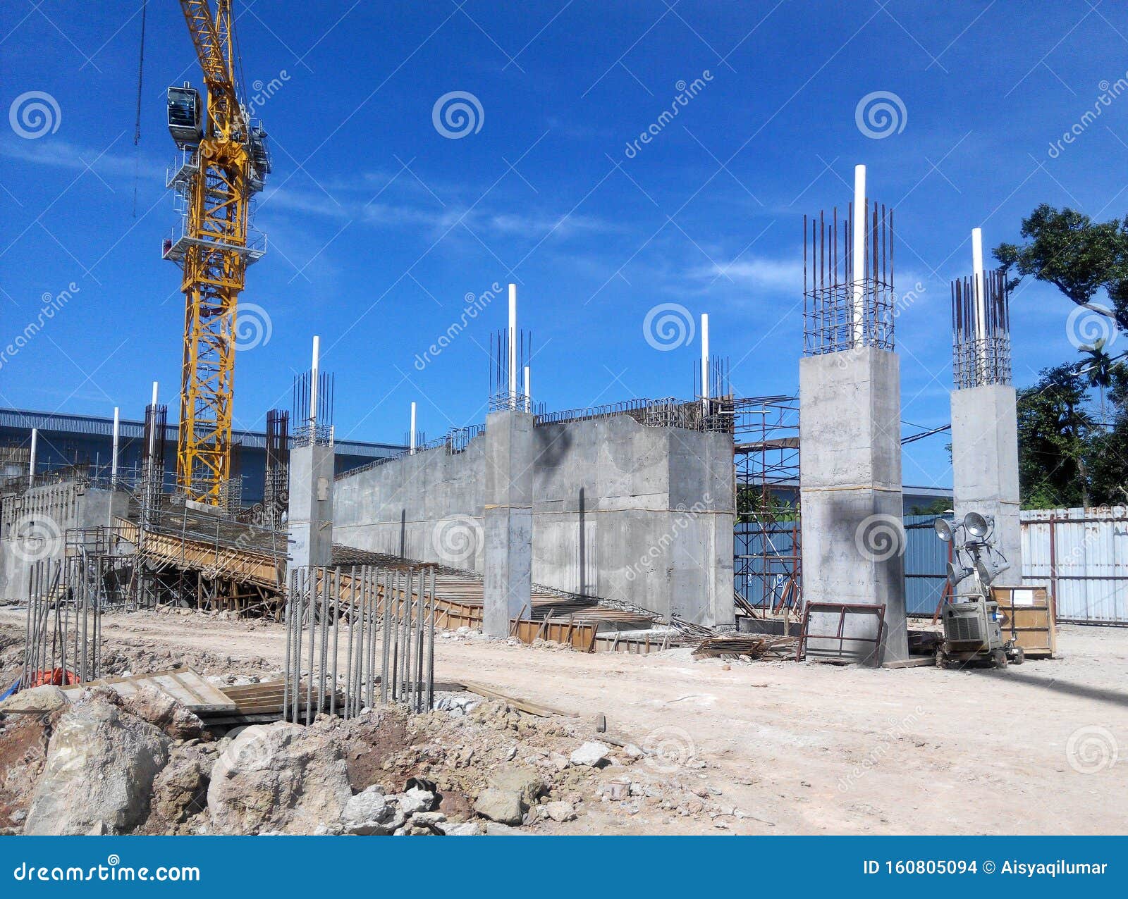 Concrete Structure Beam, Column and Slab at the Construction Slab ...