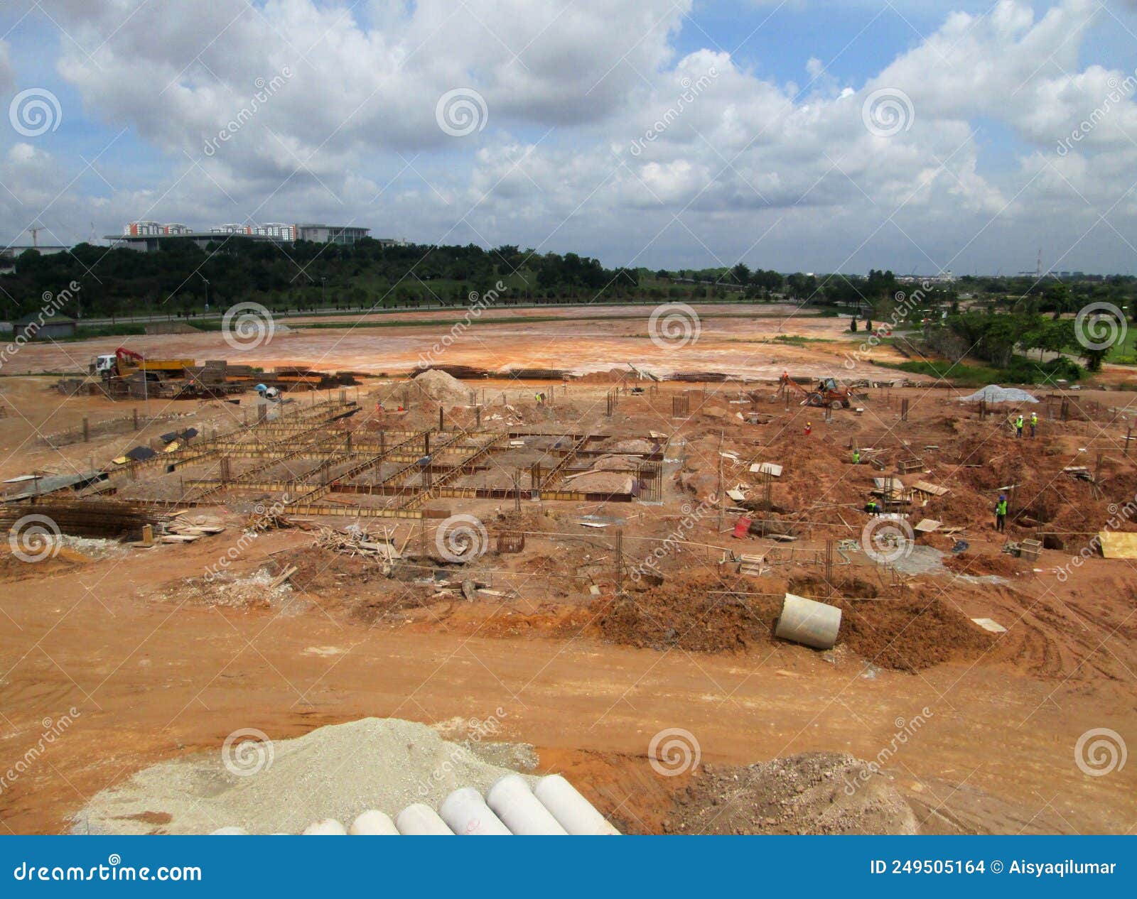 Building Foundation Work at Construction Site. Editorial Stock Image ...