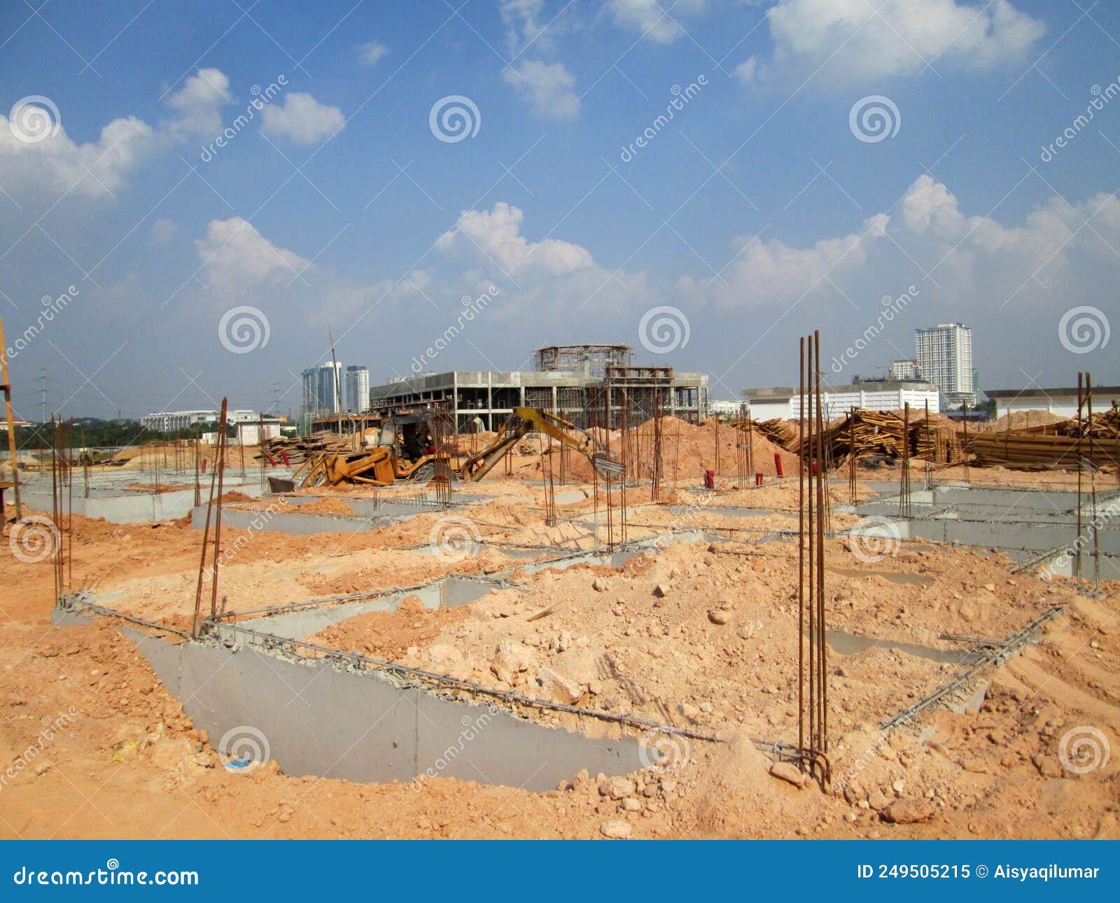 Building Foundation Work at Construction Site. Editorial Image - Image ...