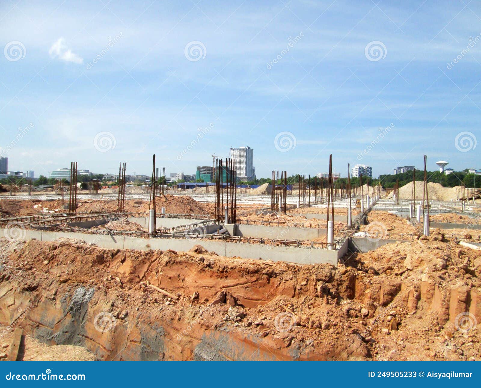 Building Foundation Work at Construction Site. Editorial Stock Photo ...