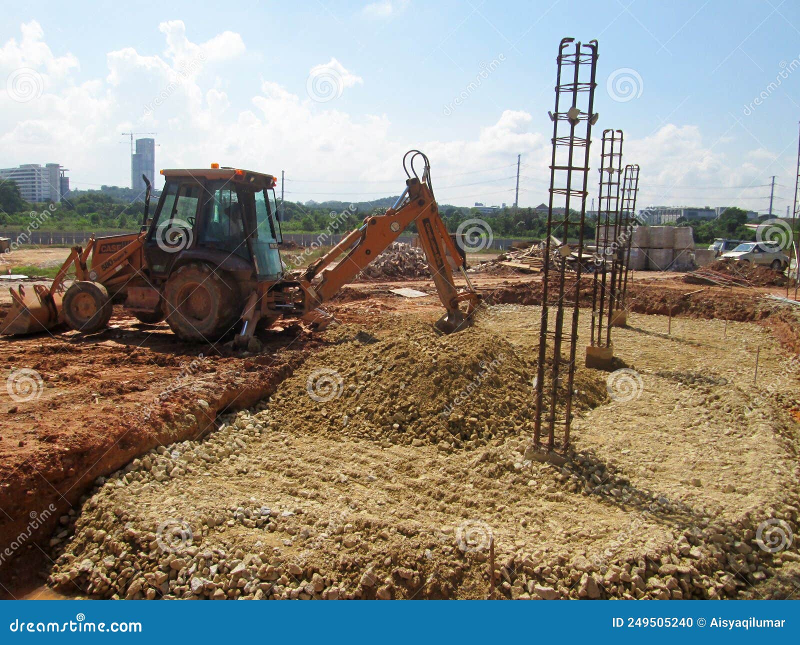 Building Foundation Work at Construction Site. Editorial Image - Image ...