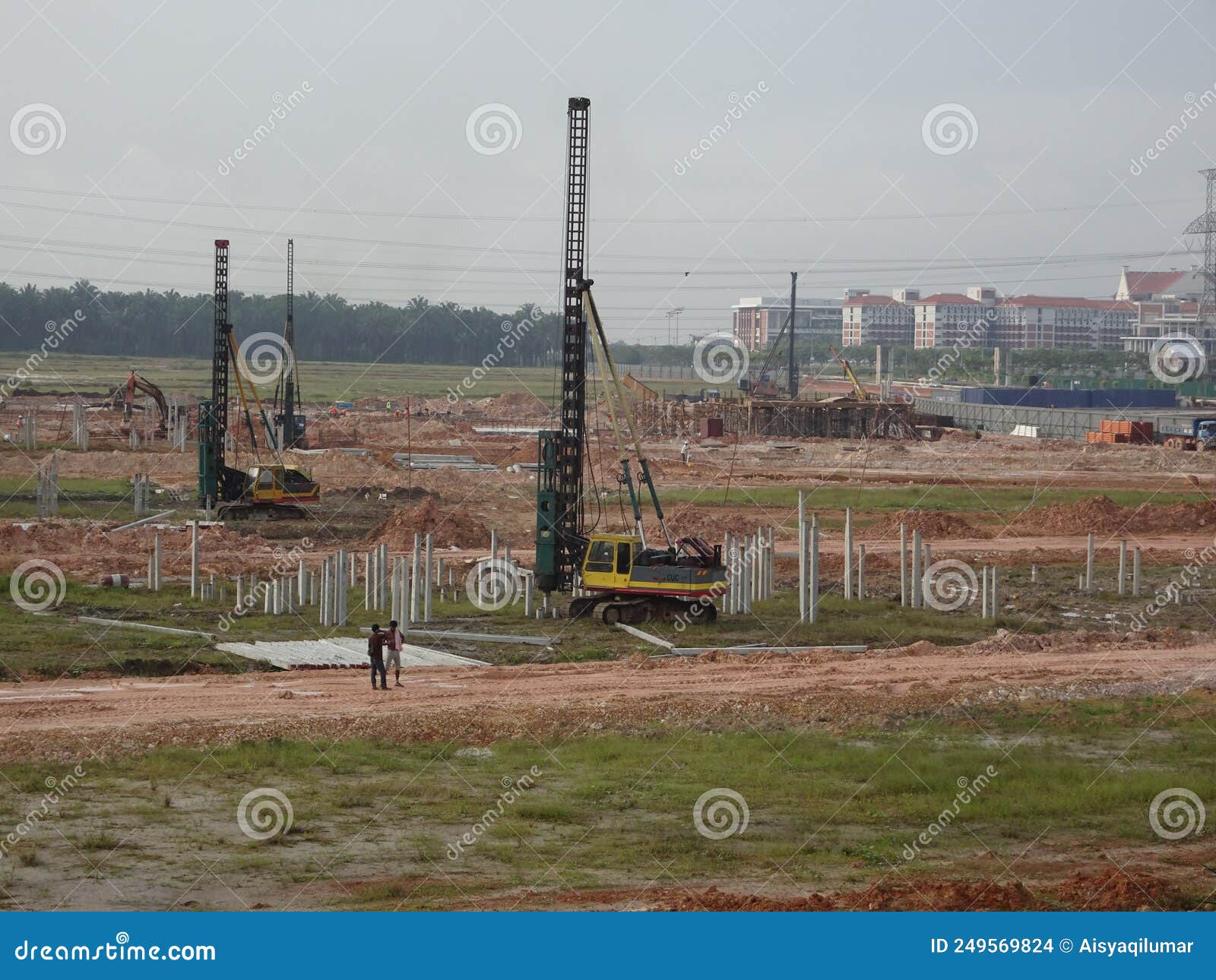Building Foundation Work at Construction Site. Editorial Stock Image ...