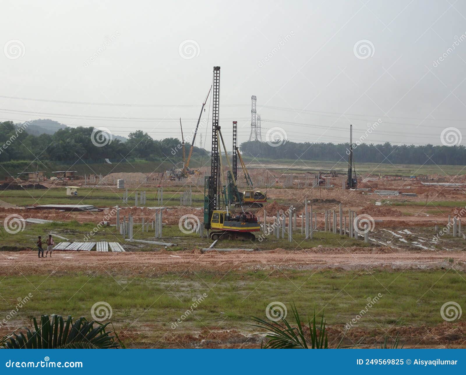 Building Foundation Work at Construction Site. Editorial Image - Image ...