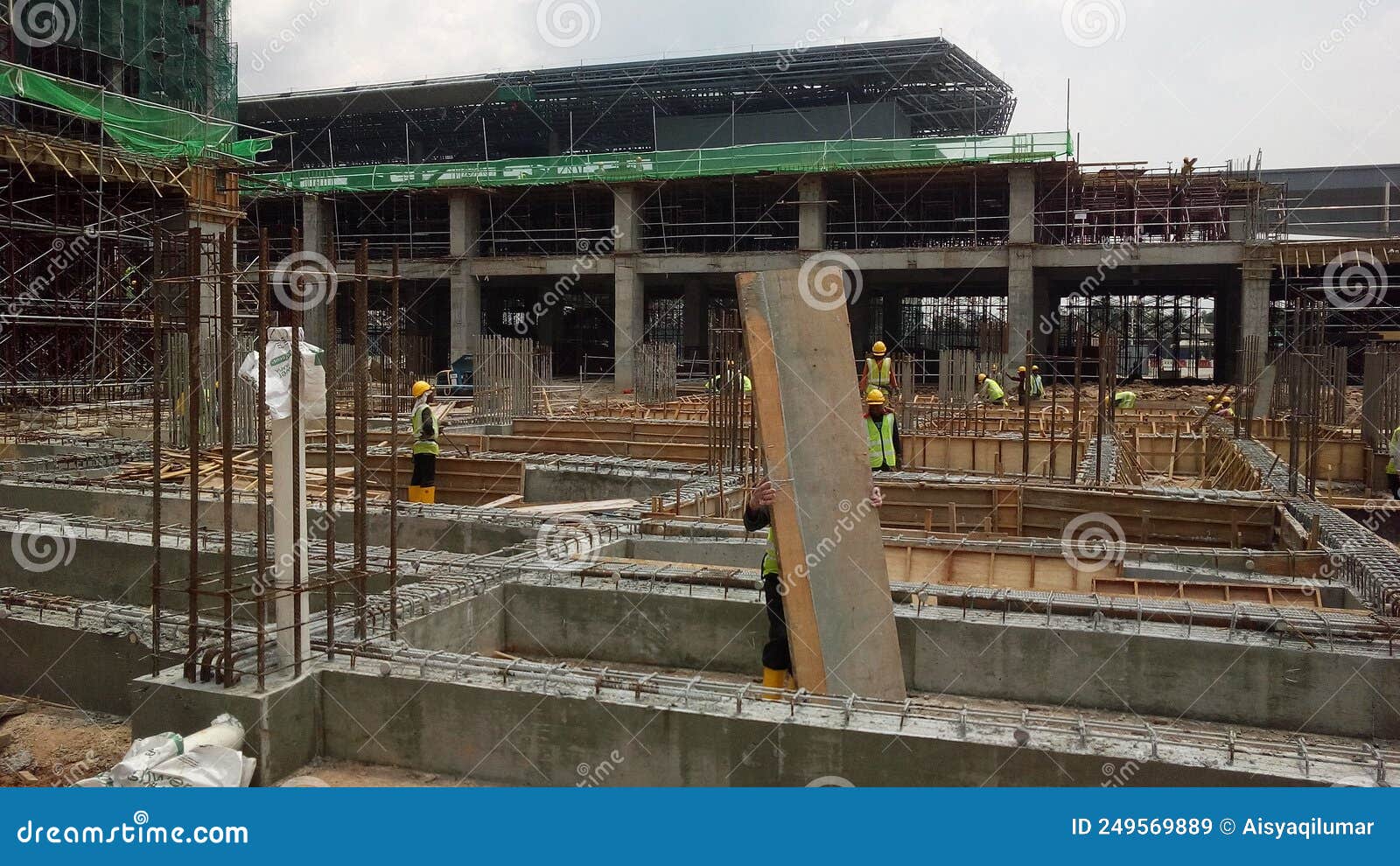 Building Foundation Work at Construction Site. Editorial Stock Image ...