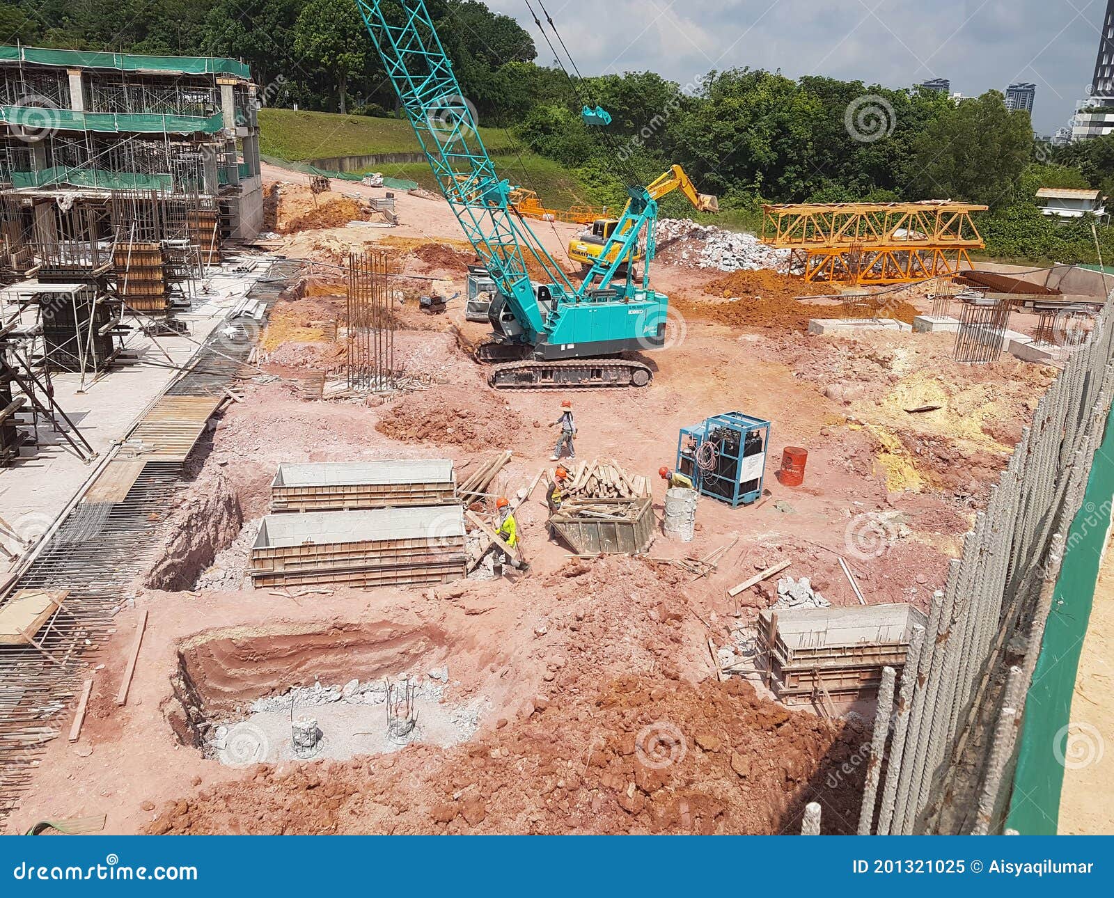Pile Cap and Column Stump Under Construction at the Construction Site ...