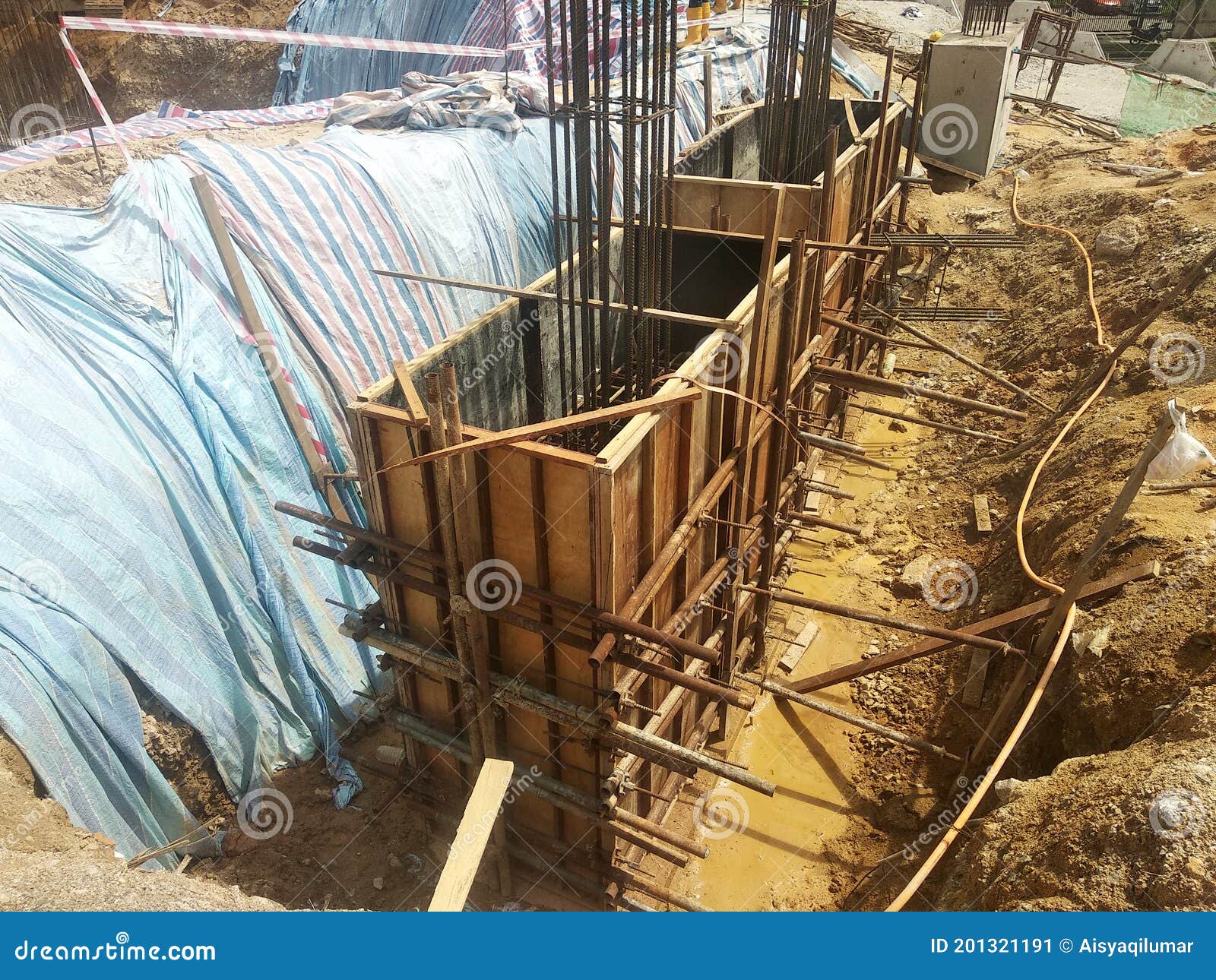 Pile Cap and Column Stump Under Construction at the Construction Site ...