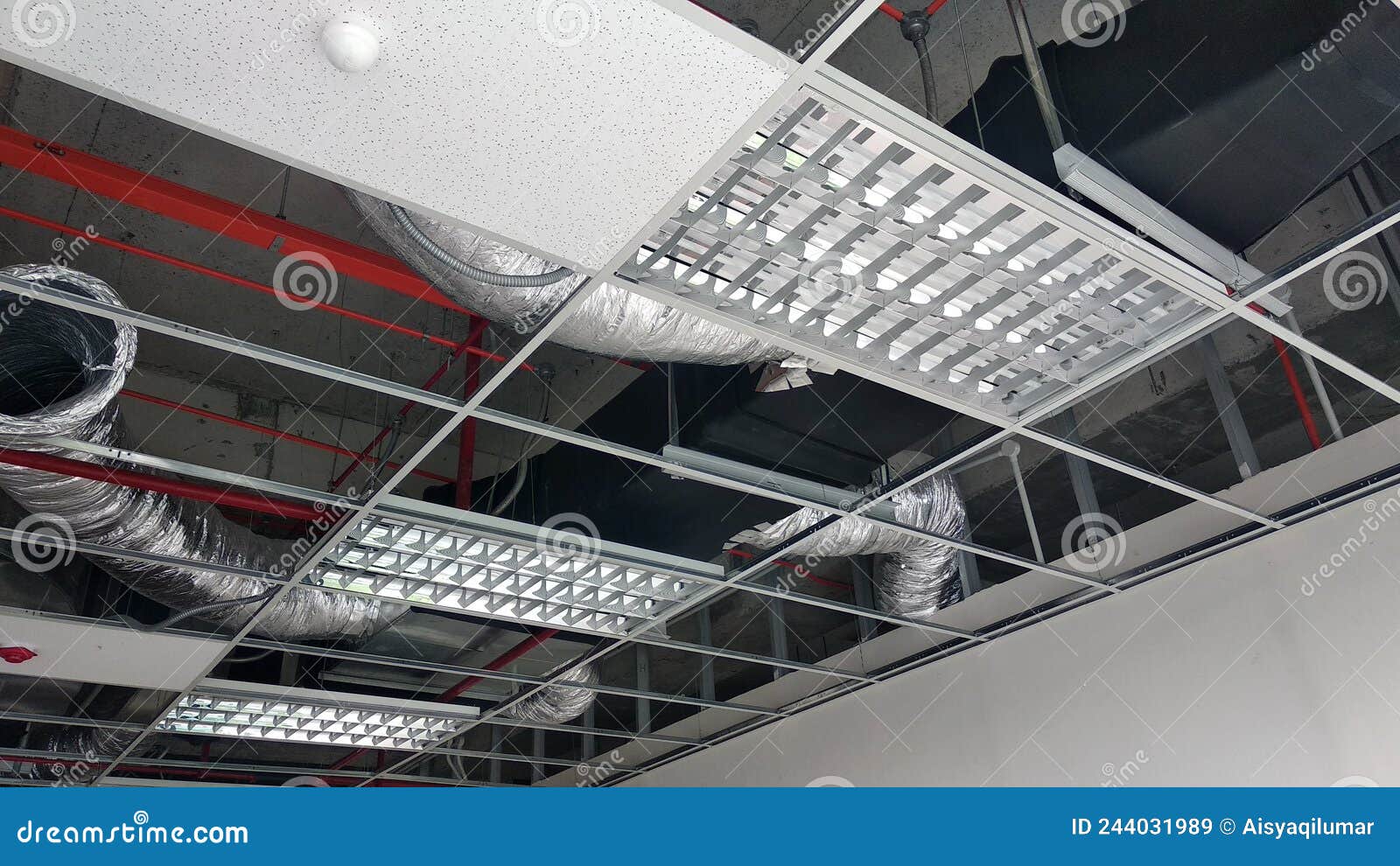 Suspended Ceiling Frame and Board Under Construction at the ...