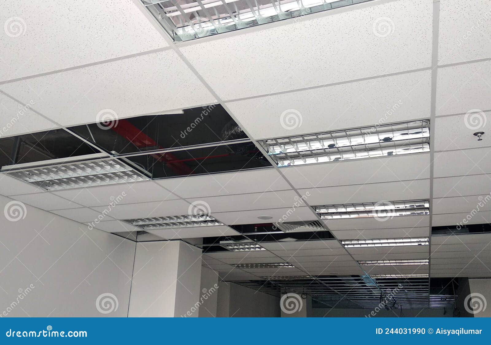 Suspended Ceiling Frame and Board Under Construction at the ...