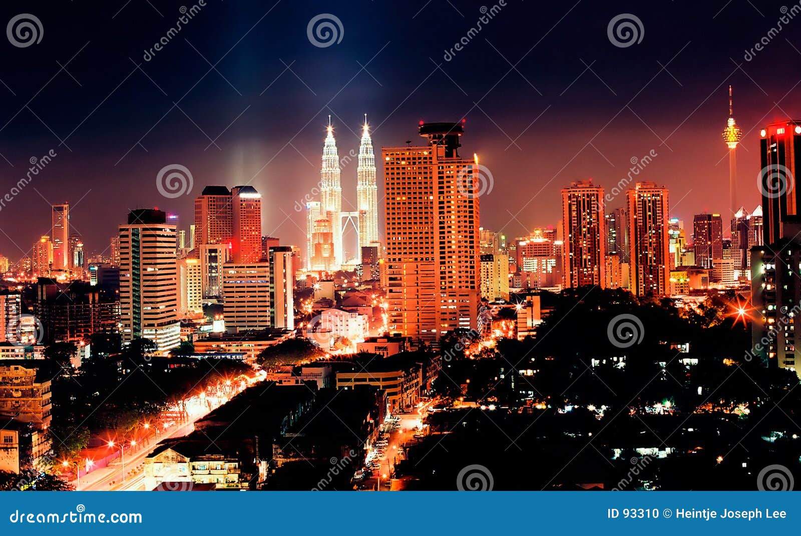 Kuala Lumpur at Night stock photo. Image of district, business - 93310