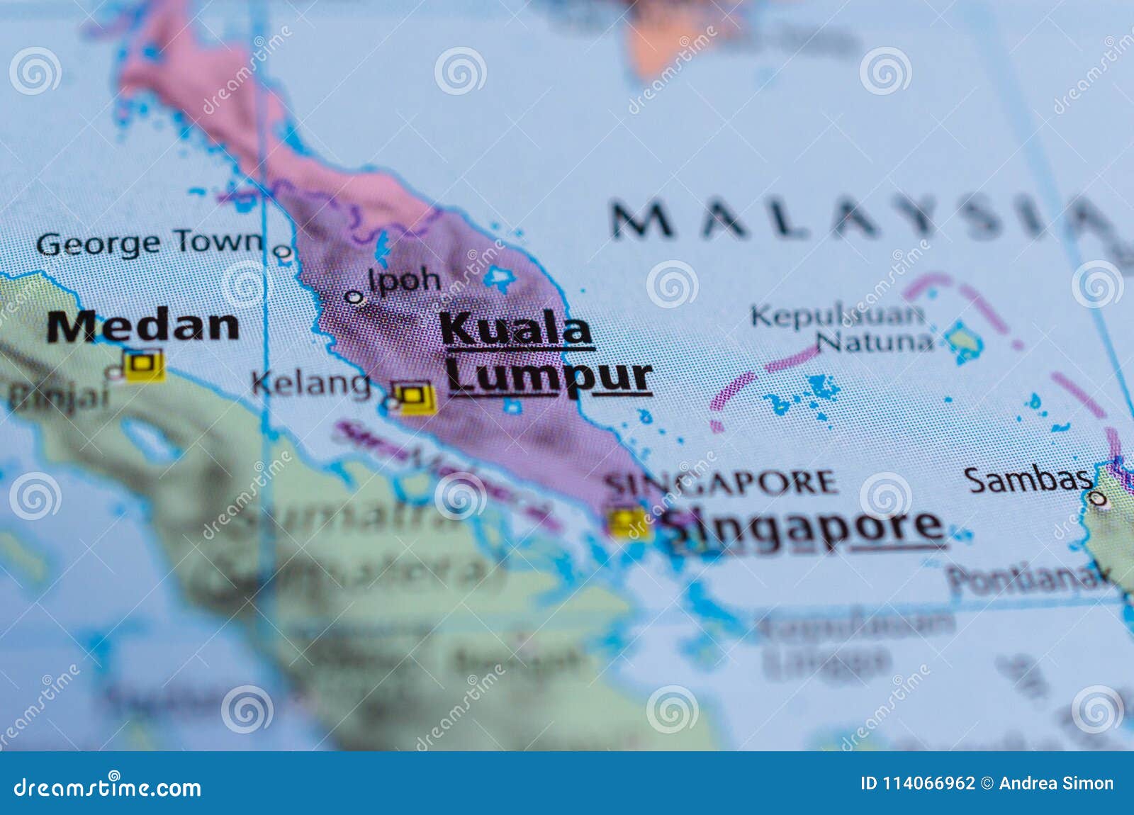 Kuala Lumpur no mapa foto de stock. Imagem de povoado - 114066962