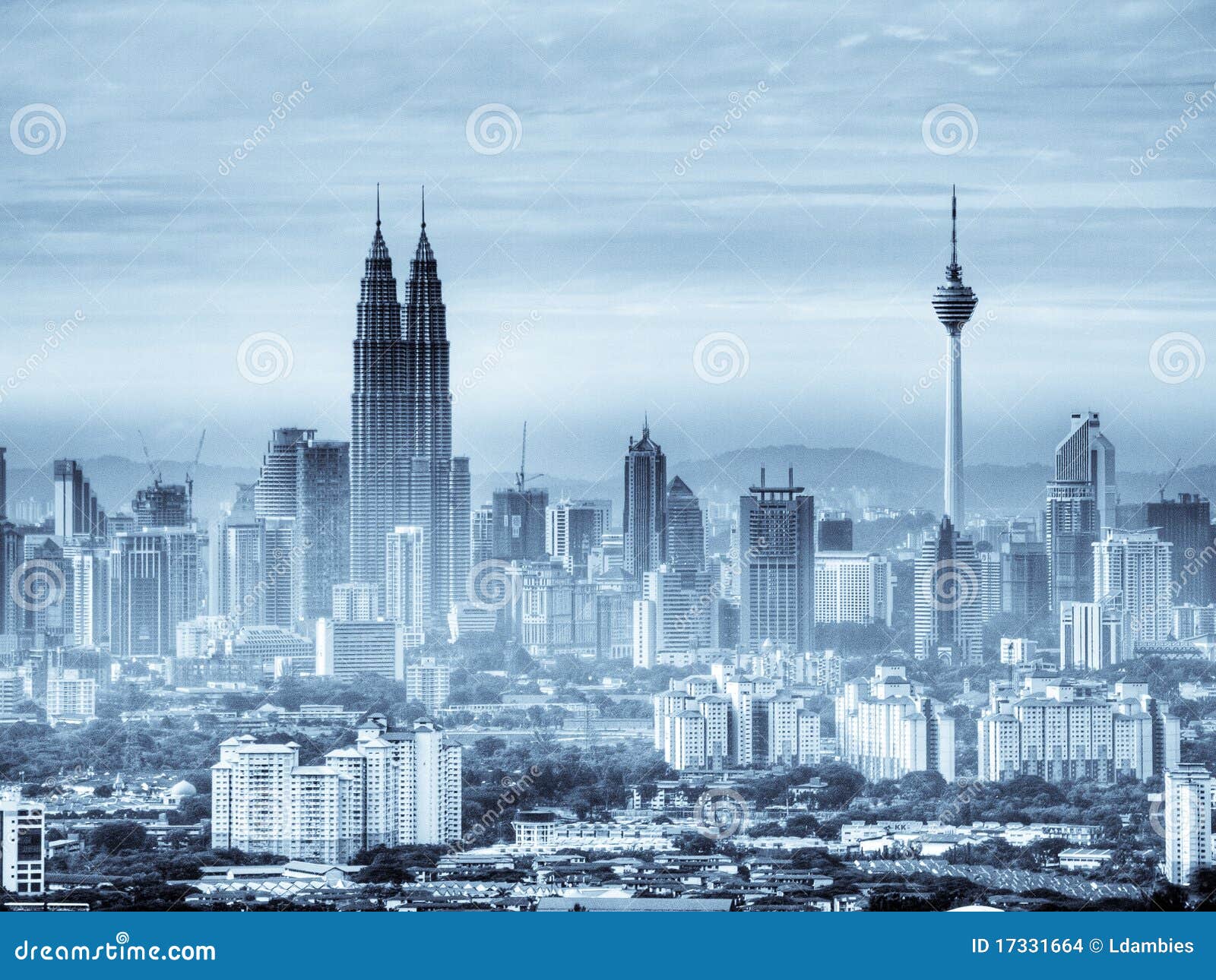 Kuala Lumpur skyline. stock photo. Image of pollution - 17331664