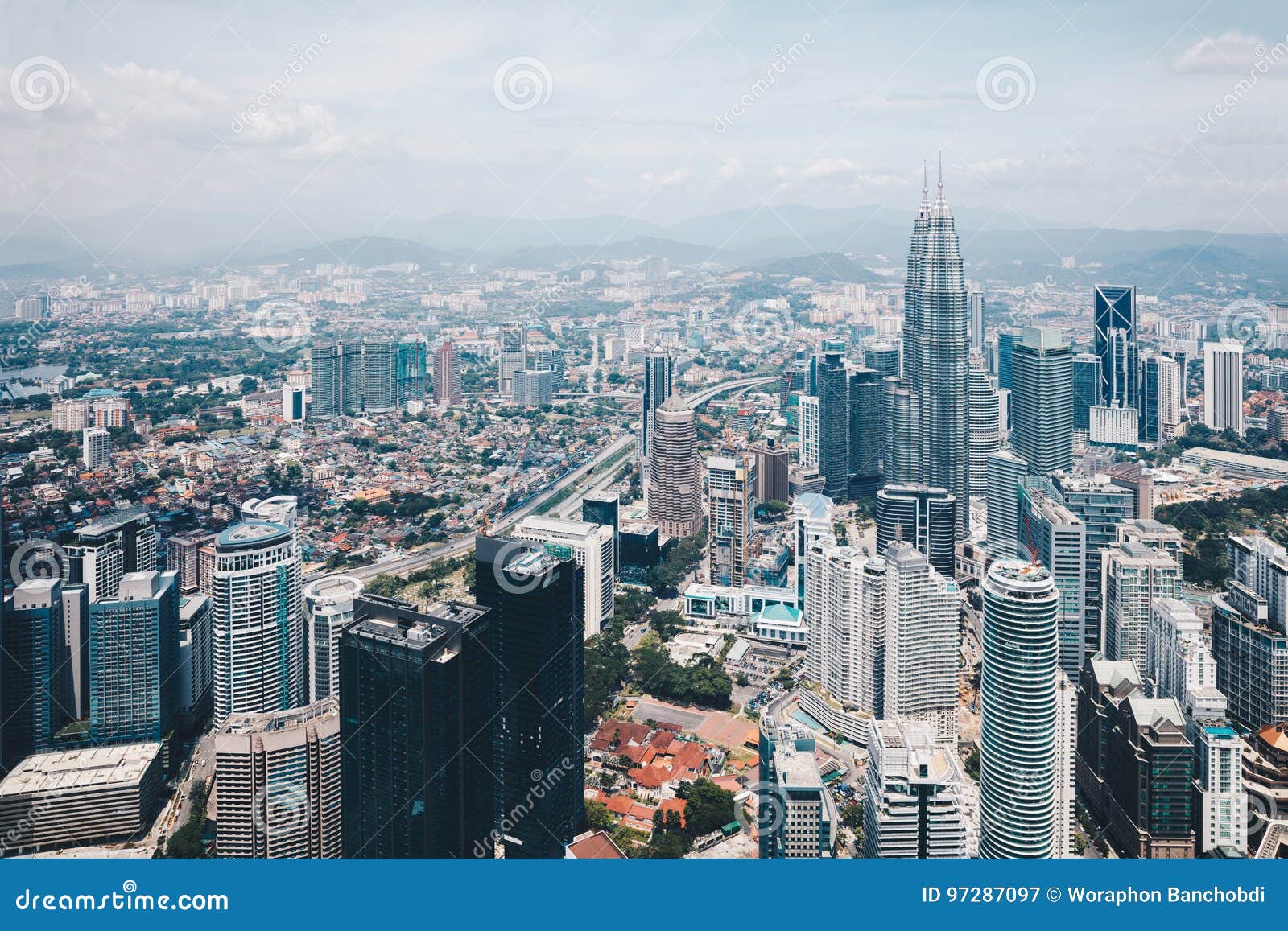 Kuala Lumpur skyline stock image. Image of ariel, asia - 97287097