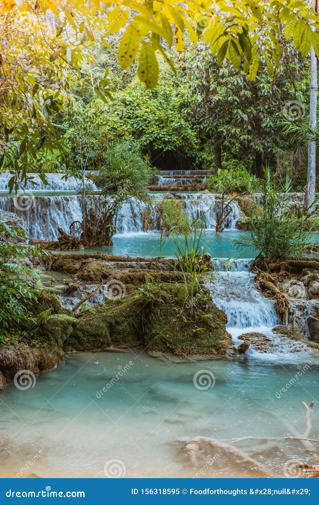 Kuang Si Falls in Laos stock image. Image of luang, vacation - 156318595