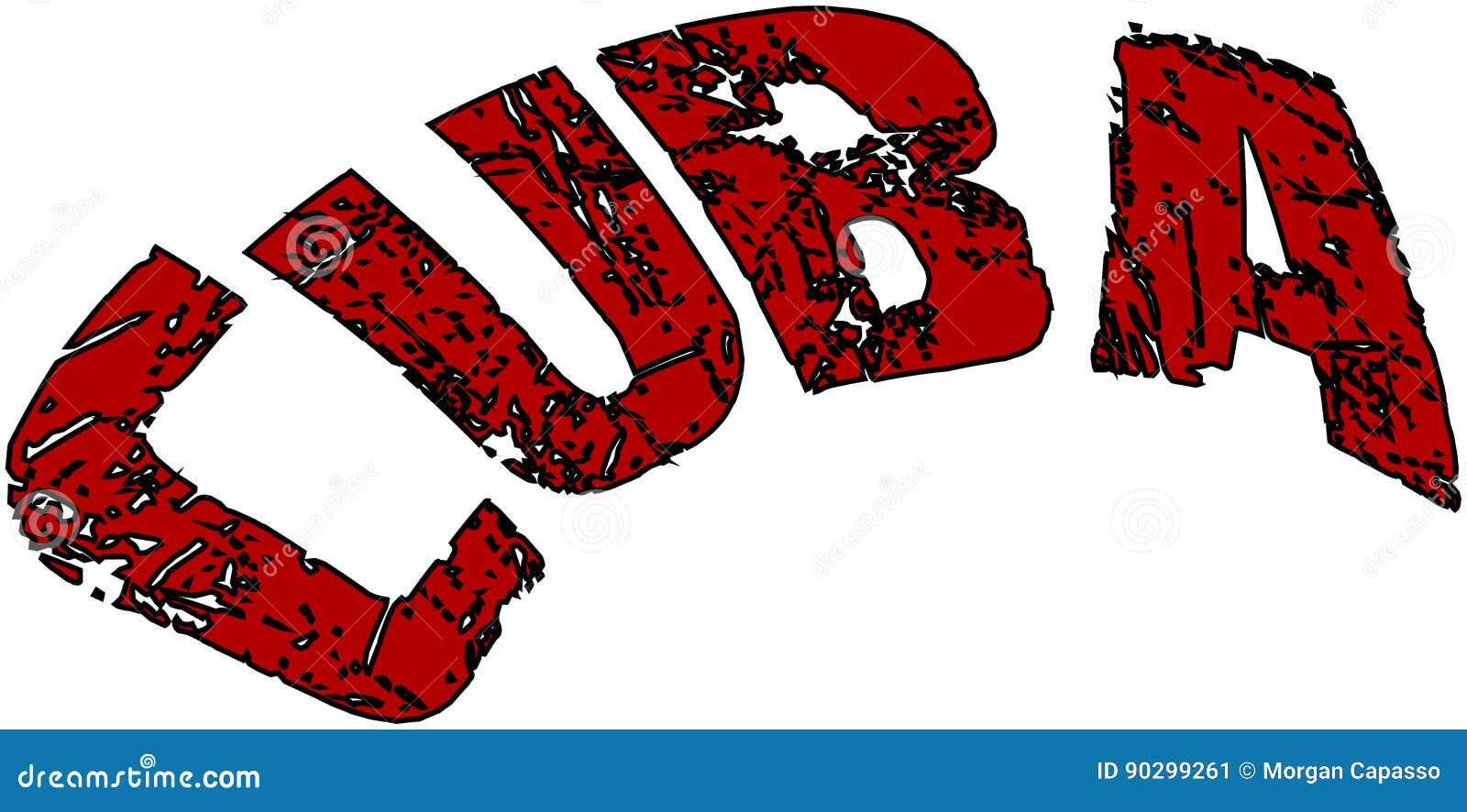 Kuba-Textzeichenillustration Vektor Abbildung - Illustration von mexiko ...