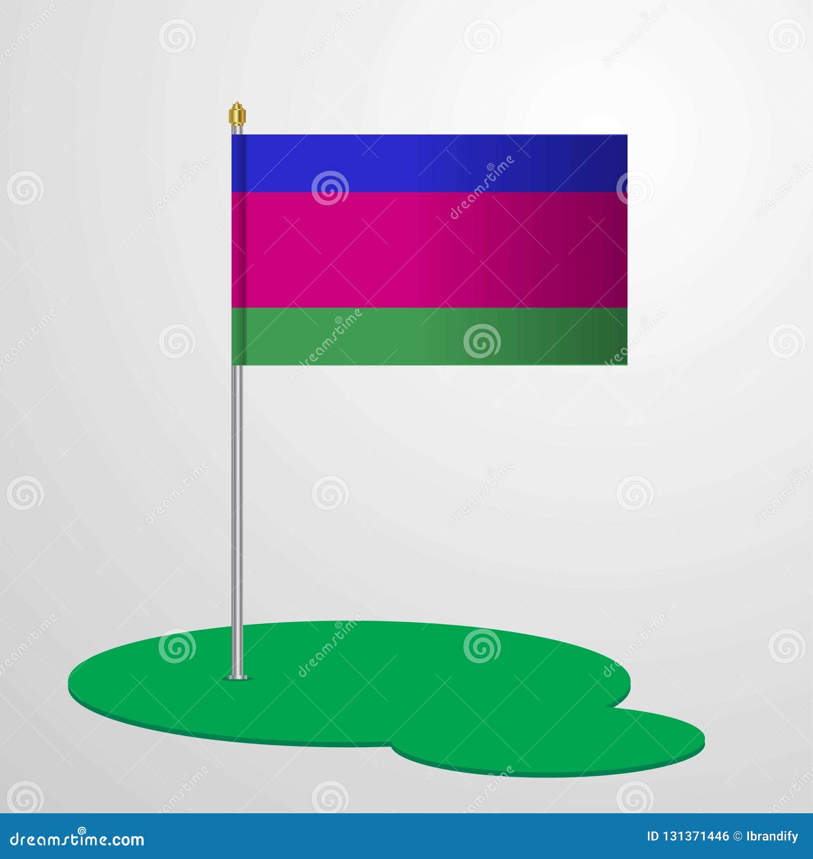 Kuban Peoples Republic Flag Pole Stock Vector - Illustration of ...