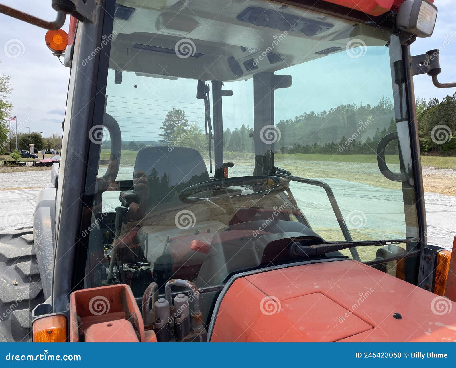 Kubota Red Tractor Front View of Cab Editorial Image - Image of machine ...