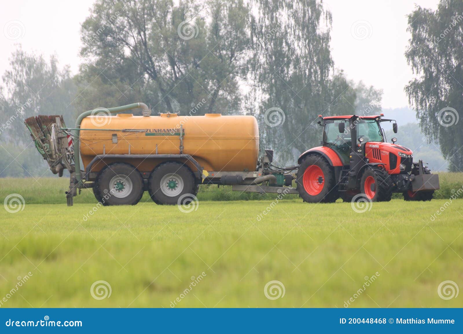 Kubota Tractor with Slurry Tanker Editorial Stock Photo - Image of ...