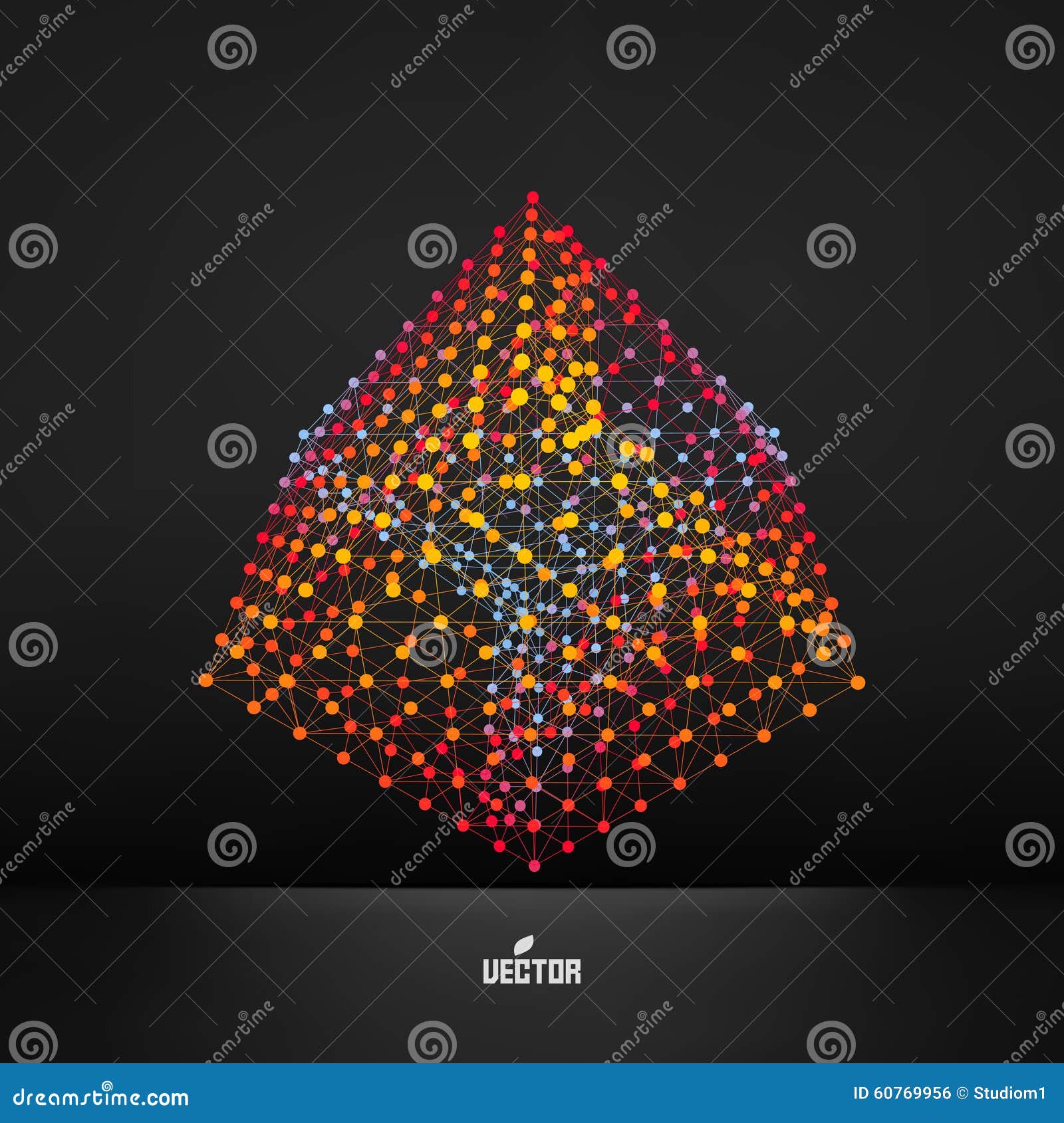Kubus Moleculair Rooster Verbindingsstructuur 3d Vector Vector ...