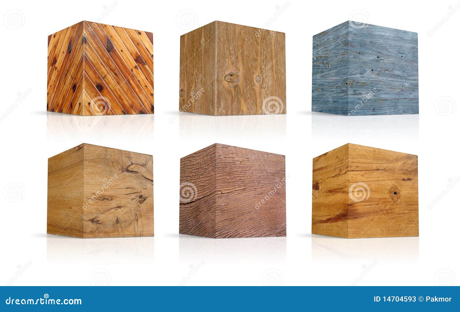 Kubussen in Verschillende Types Van Hout Stock Illustratie ...