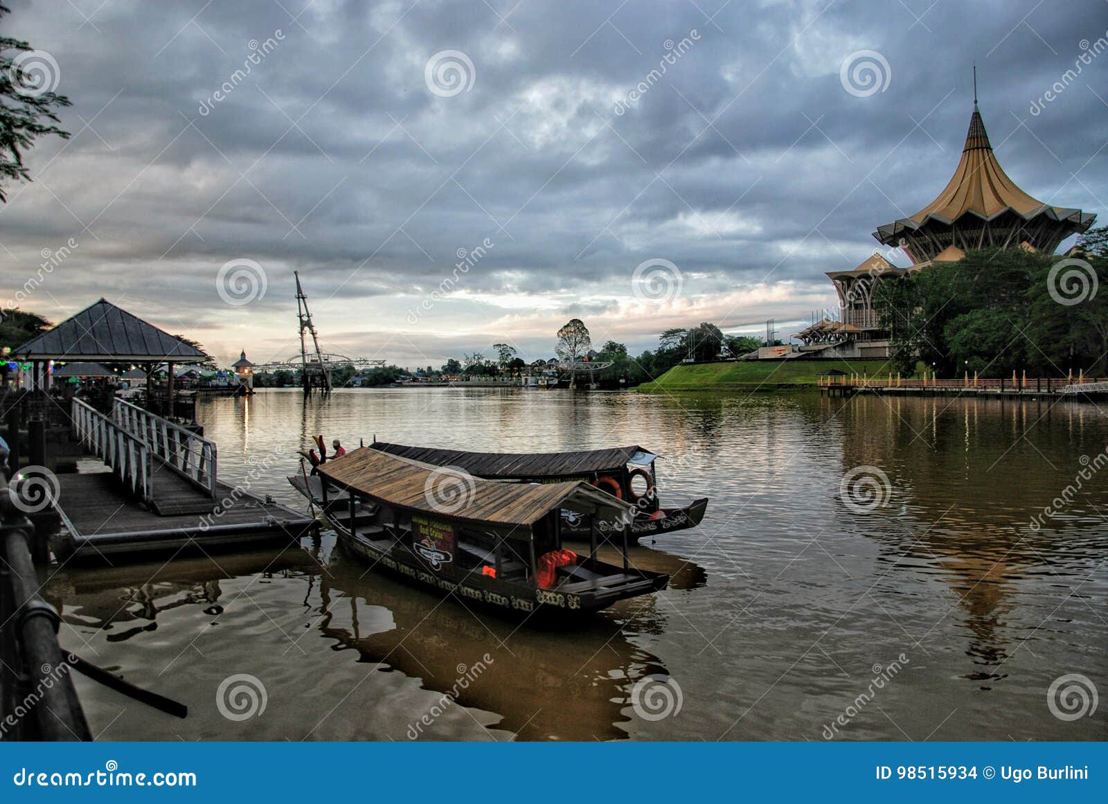 Kuching River View Malaysia Borneo Editorial Stock Image - Image of ...