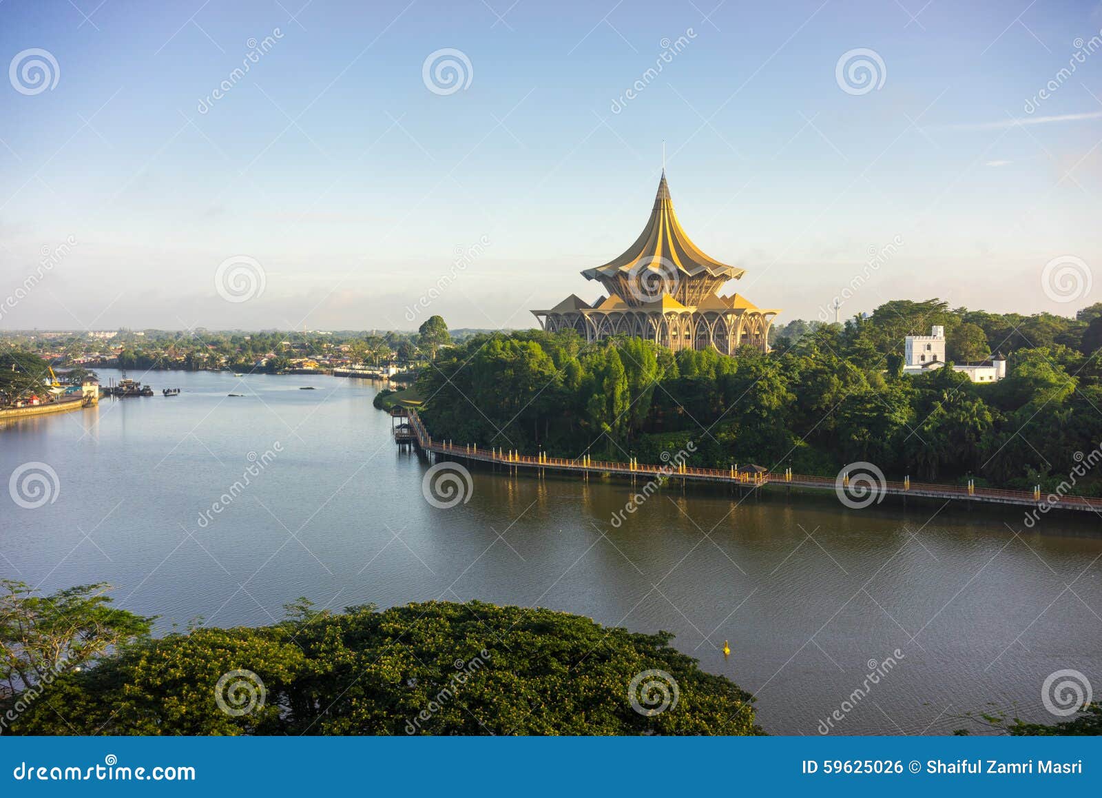 Kuching waterfront stock photo. Image of history, riverside - 59625026