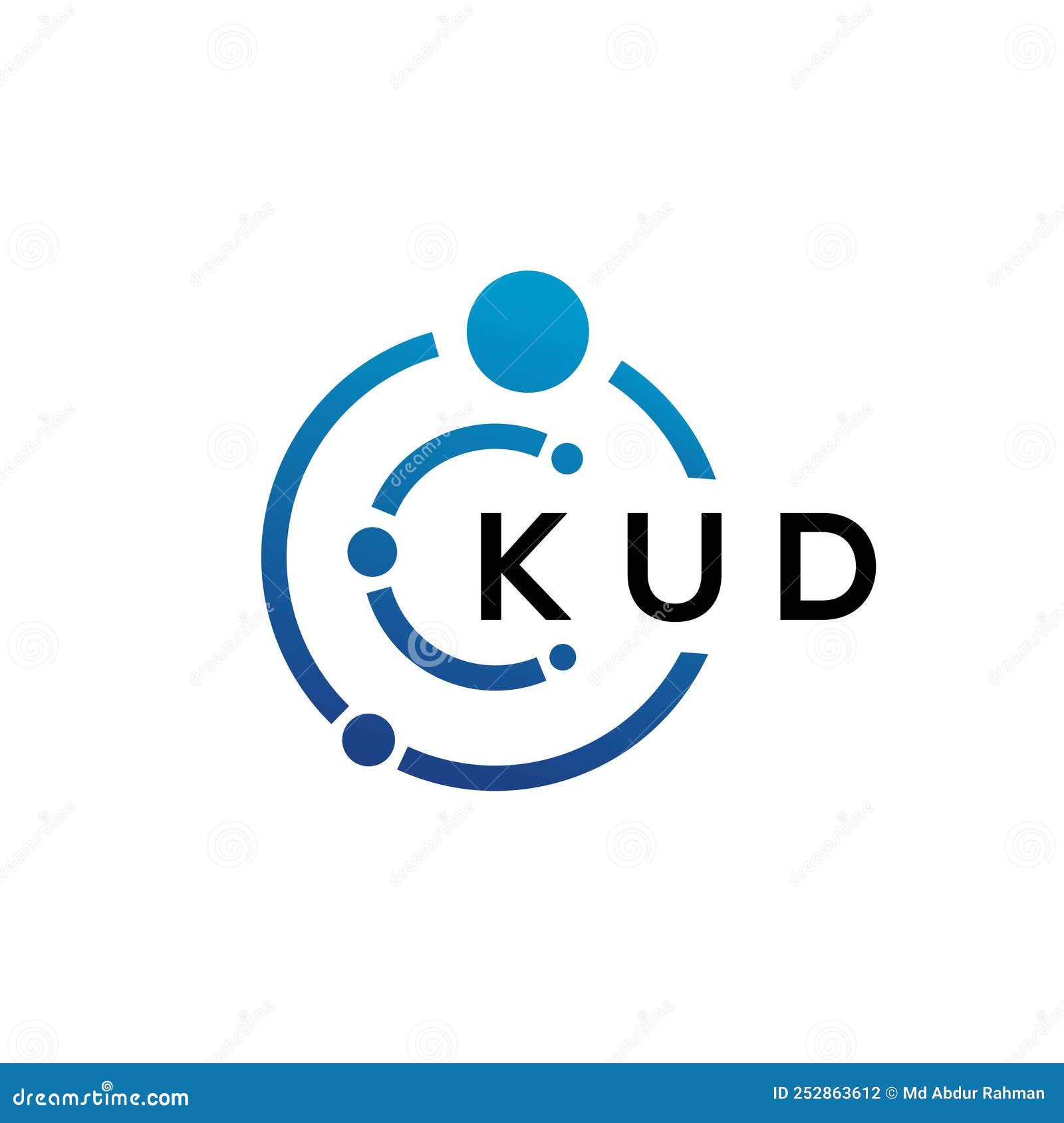 KUD Letter Technology Logo Design On White Background. KUD Creative ...
